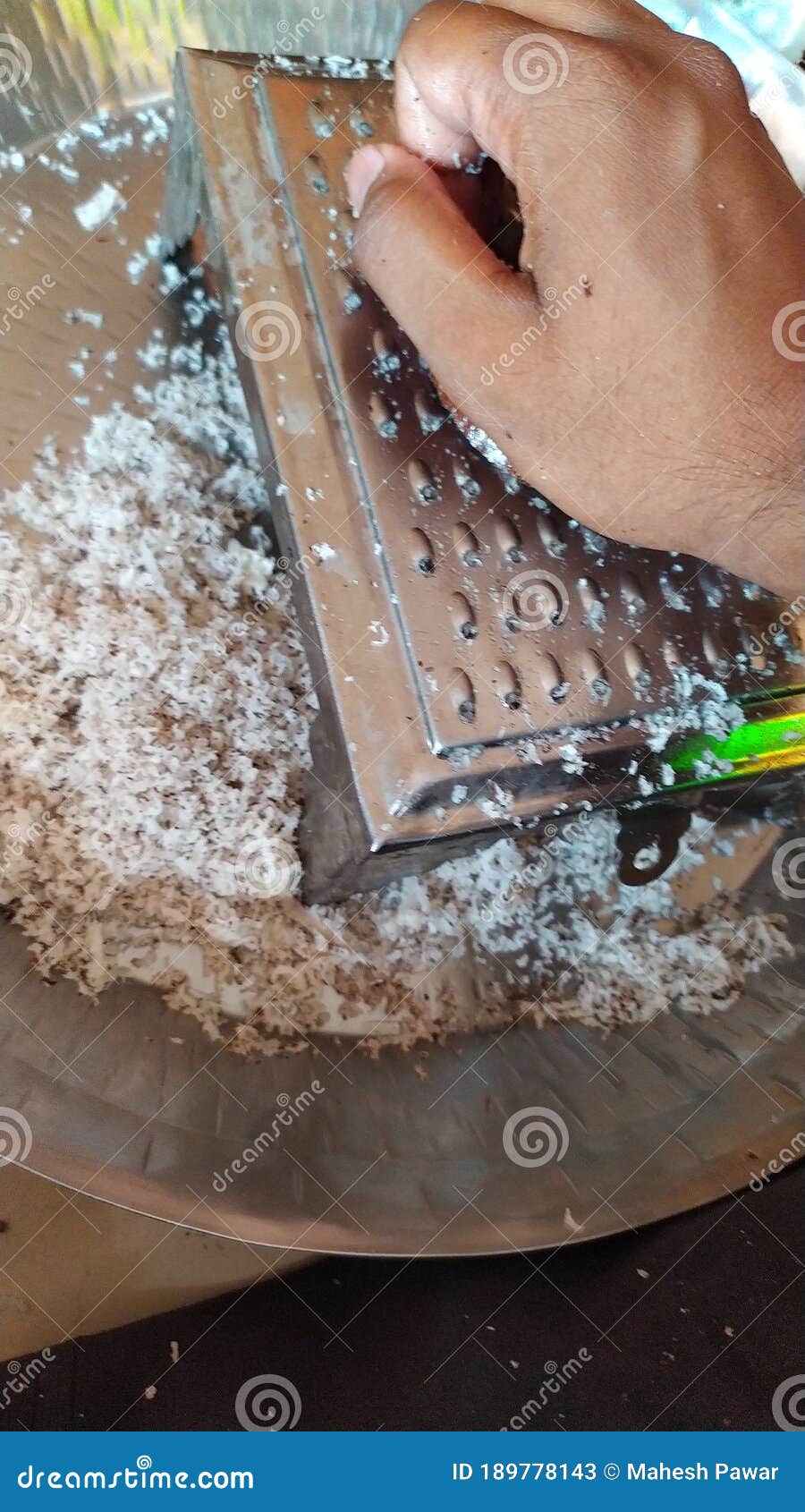 Coconut Grating with Steel Scraper Stock Image - Image of coconut ...