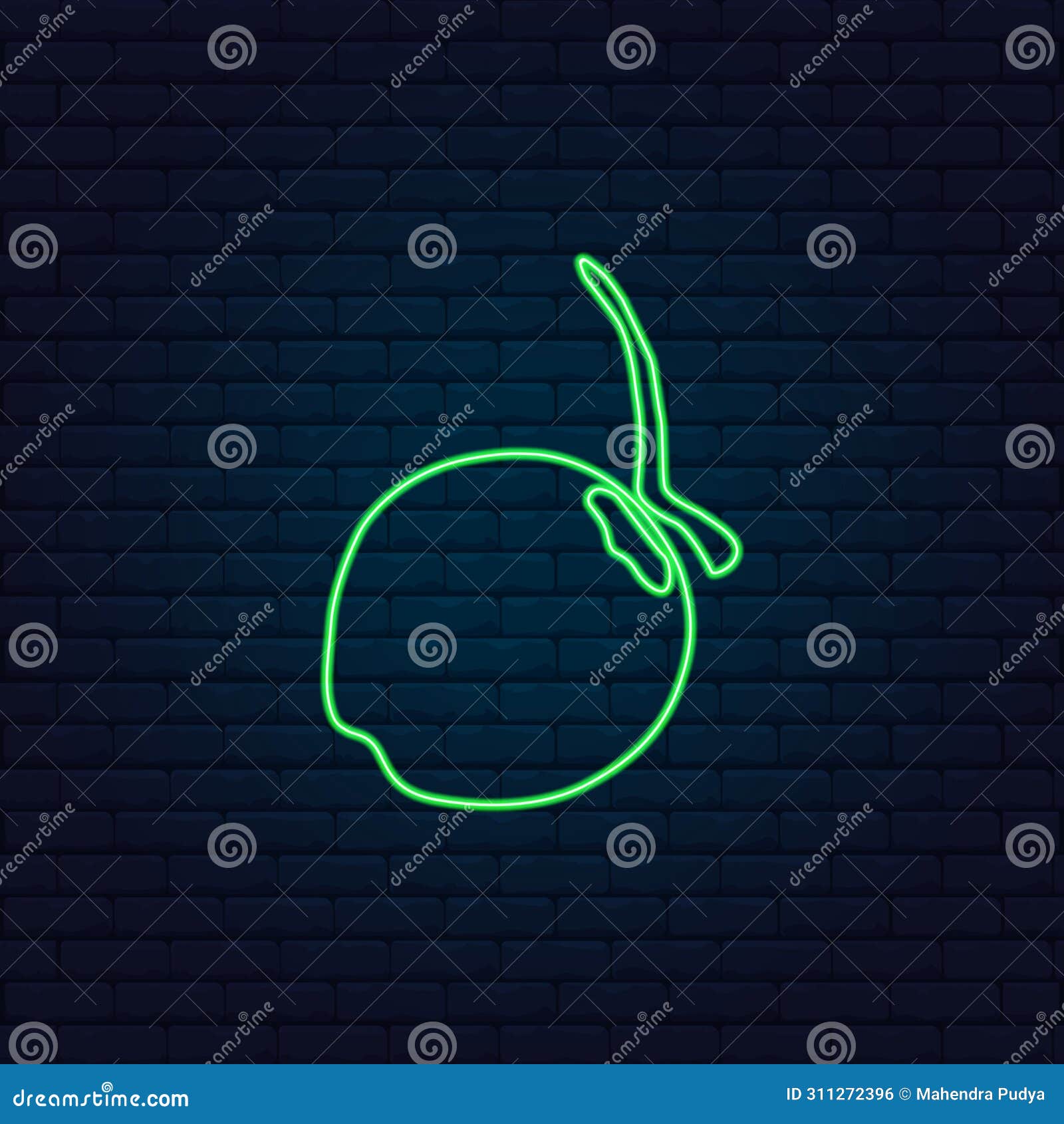 Coconut with Green Neon and Sparking Color Stock Vector - Illustration ...