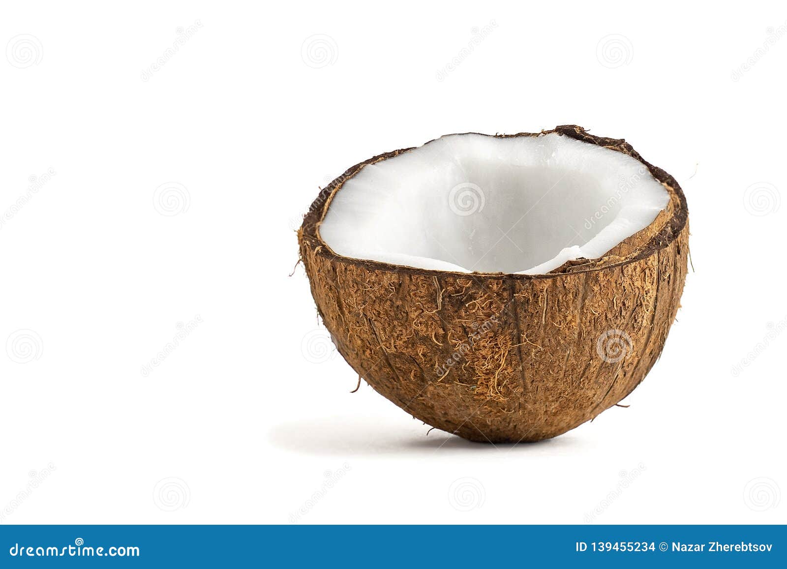 Coconut. Half Isolated on White Background Stock Photo - Image of food ...