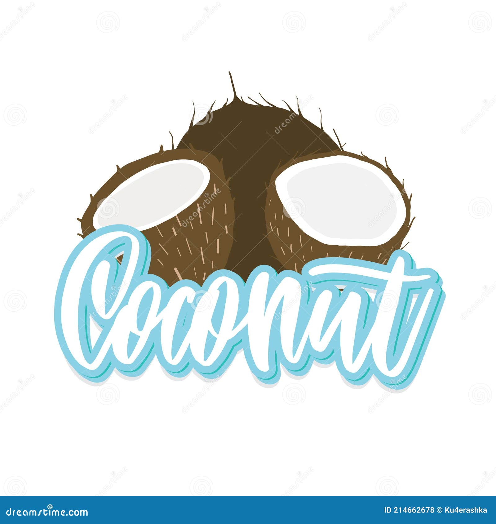 Coconut Hand Lettering Vector Label Stock Vector - Illustration of ...