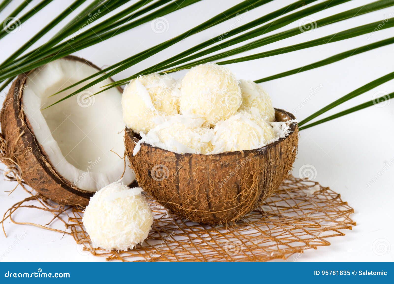 Coconut Ice Cream in a Coco Shell Stock Image - Image of organic ...