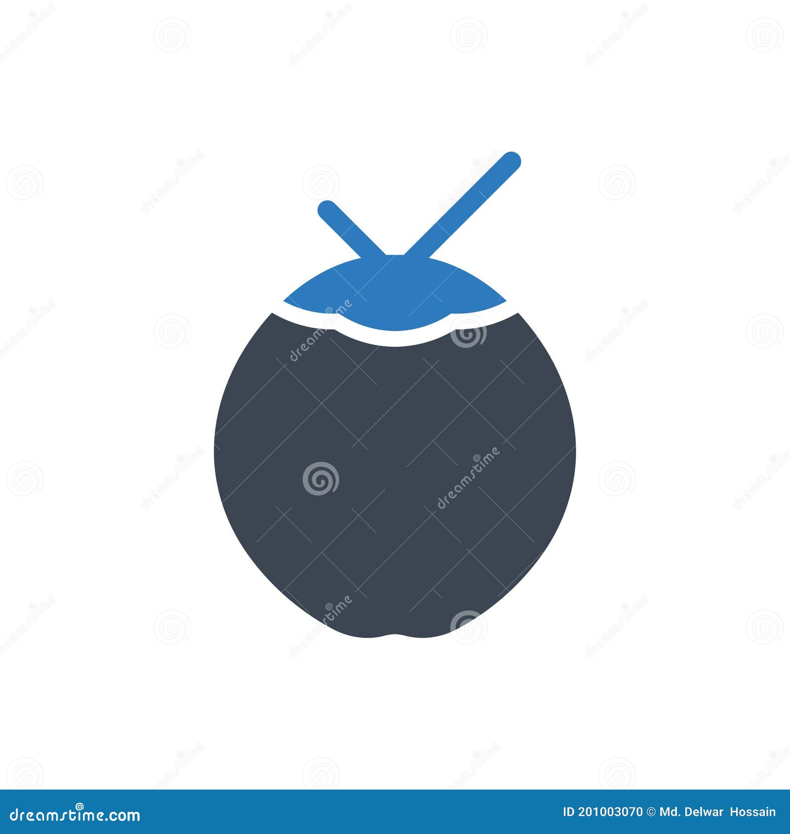 Coconut Icon. Simple Vector Graphics Stock Vector - Illustration of ...