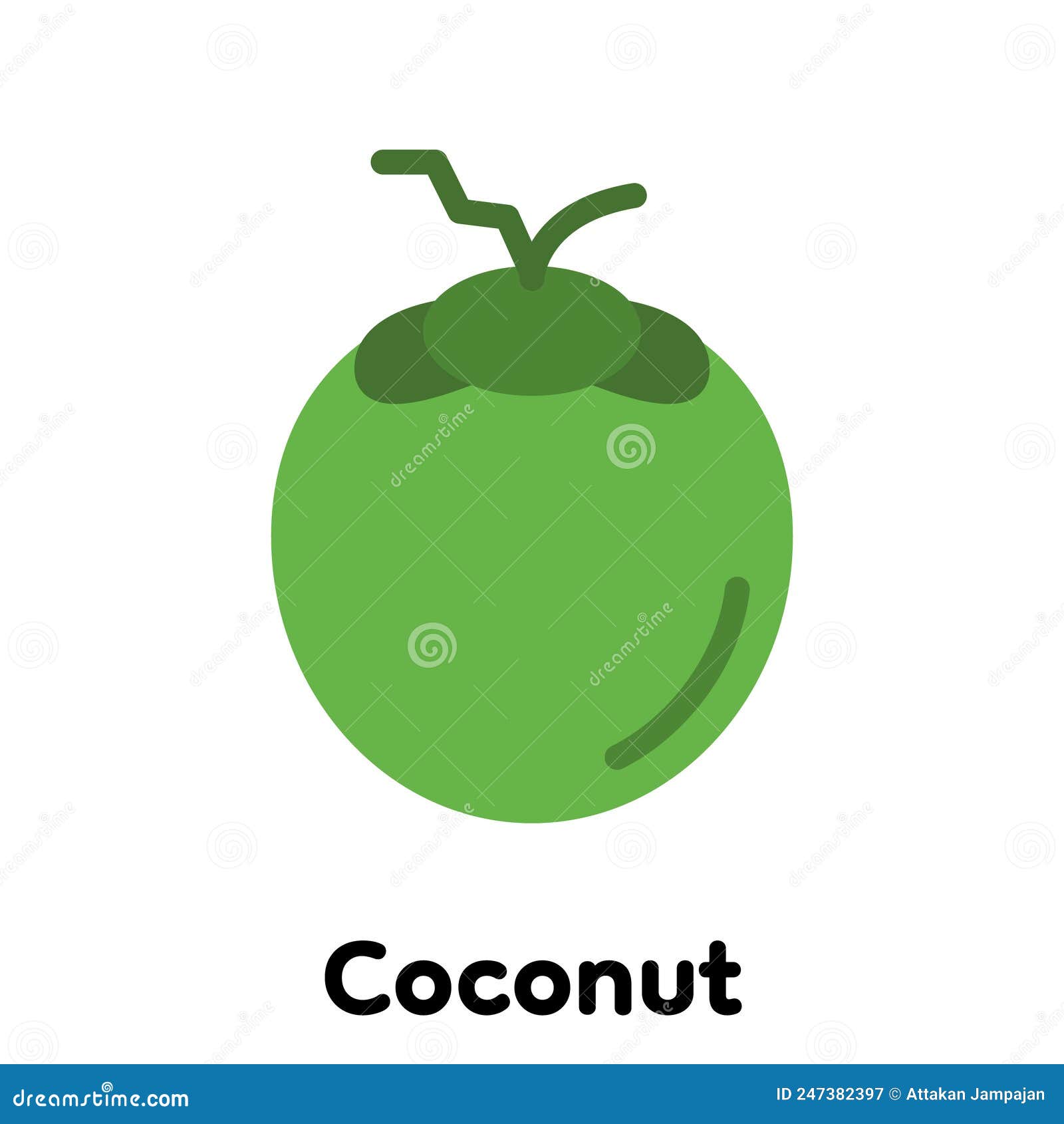 Coconut Icon, Vector, Illustration. Stock Vector - Illustration of ...