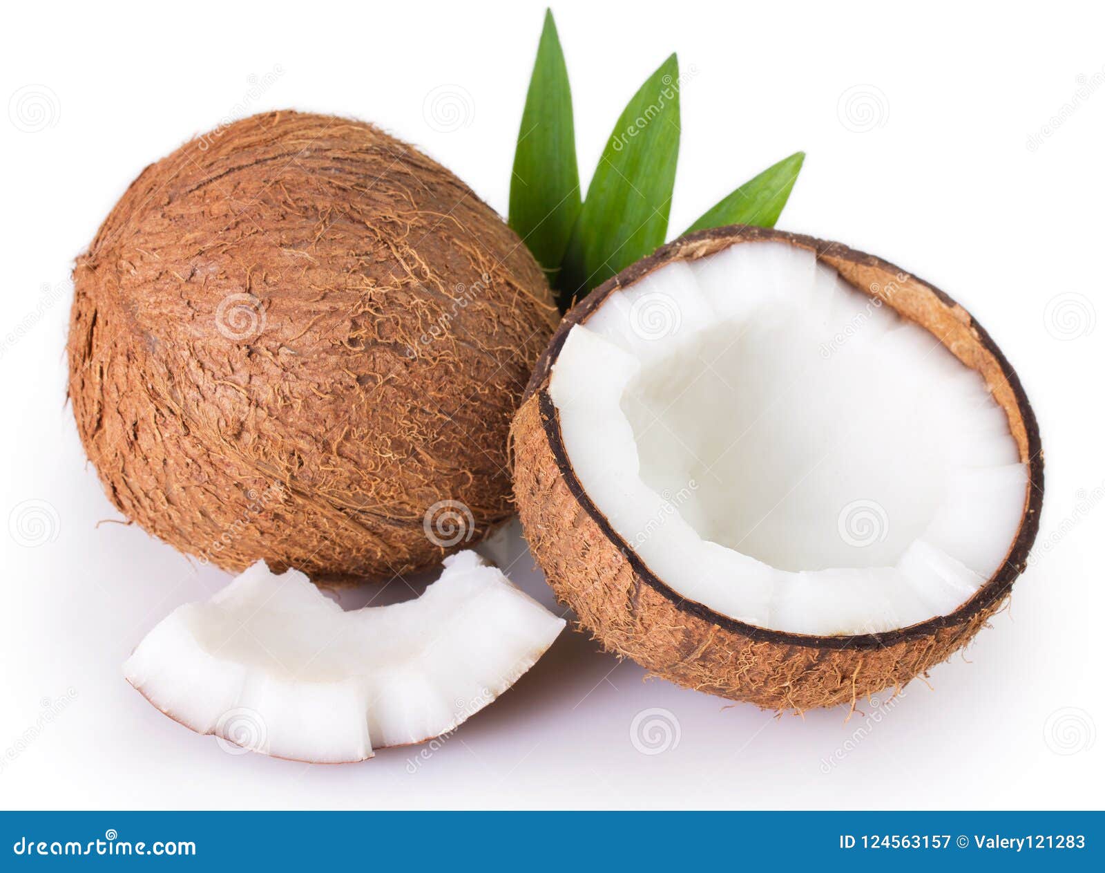 Coconut on White Background Stock Image - Image of coco, vegetarian ...