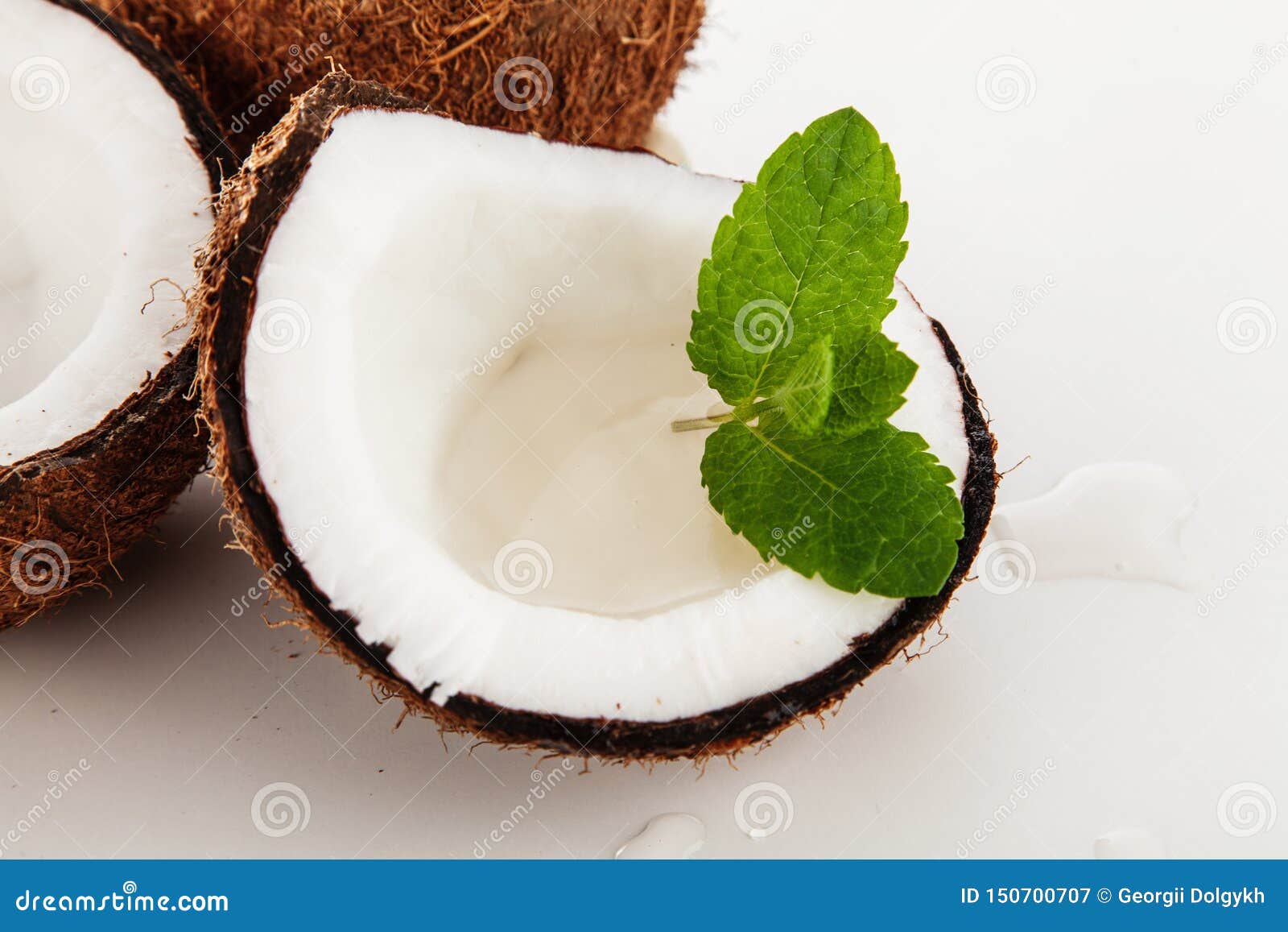 Coconut on White Background Stock Image - Image of healthy, drink ...