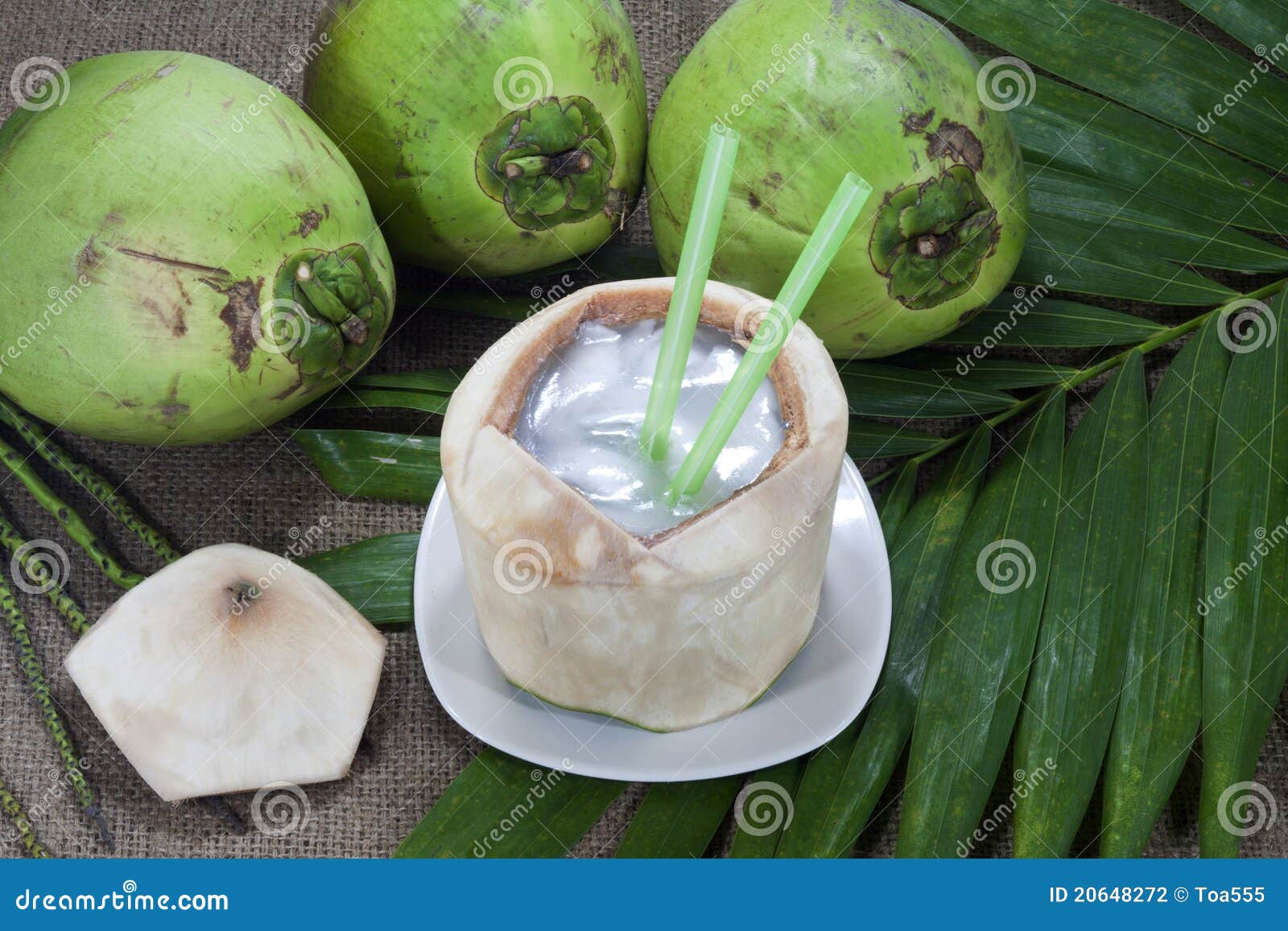 Coconut Jelly in Coconut Shell Stock Photo - Image of homemade, gourmet ...