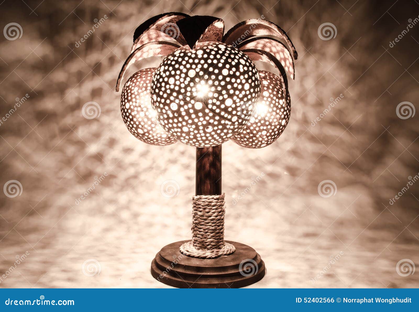 Coconut Lamp stock photo. Image of night, interior, gold - 52402566