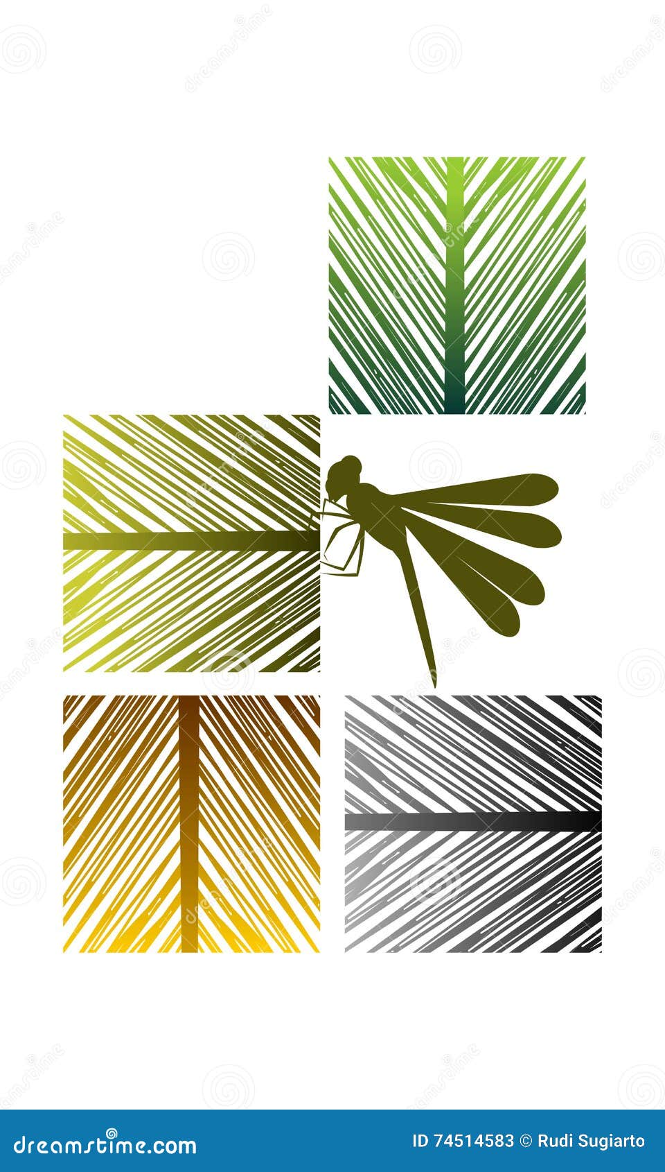 Coconut Leaf and dragonfly stock illustration. Illustration of nature ... Coconut Leaf and dragonfly stock illustration. Illustration of nature ...