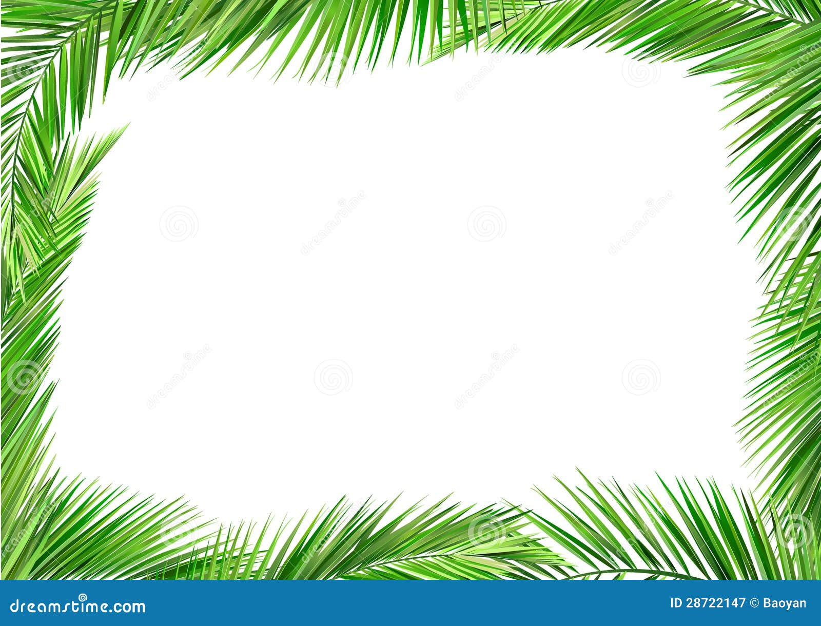 Coconut leaves frame stock vector. Illustration of tropical - 28722147