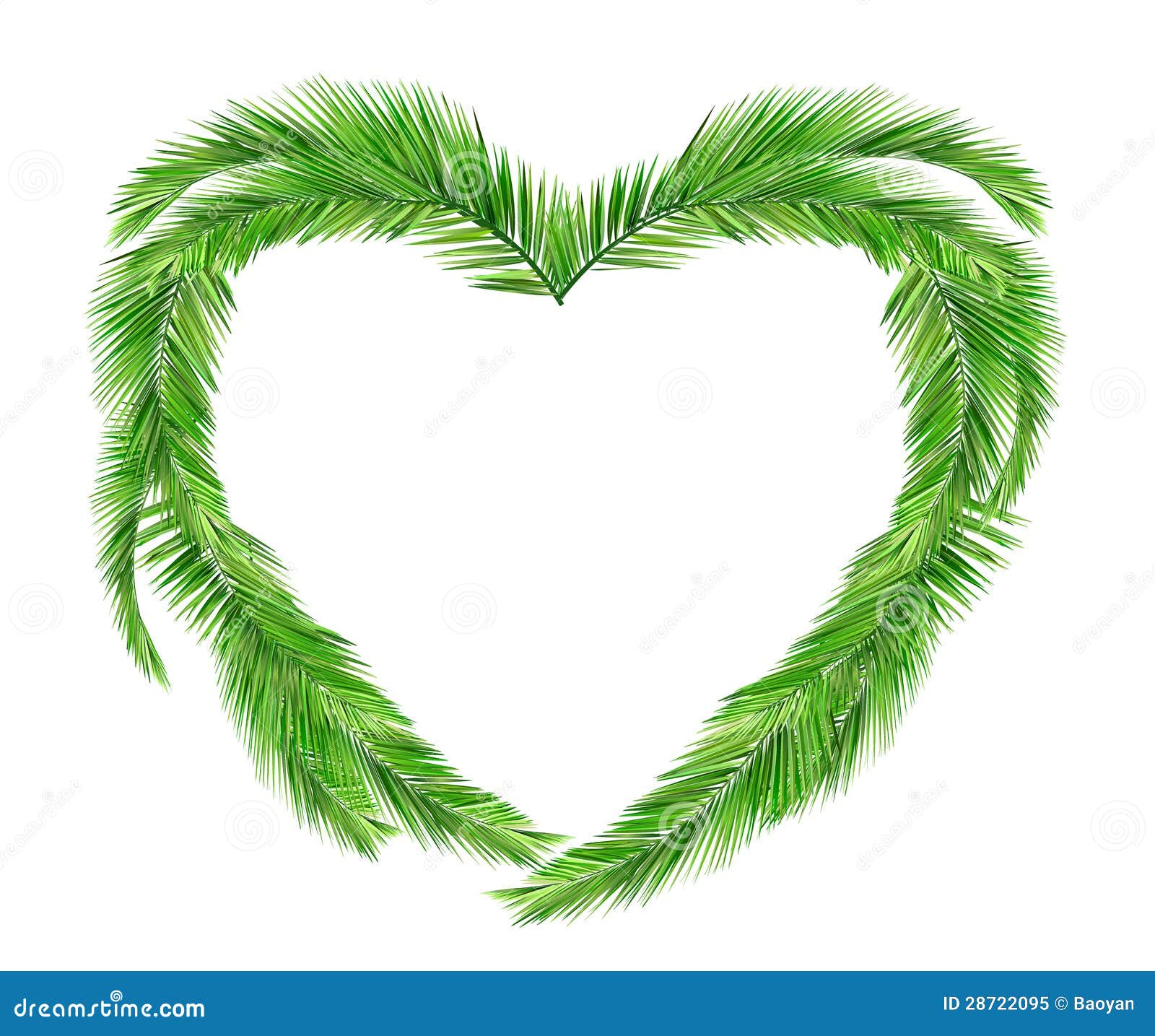 Coconut leaves heart stock vector. Illustration of nature - 28722095
