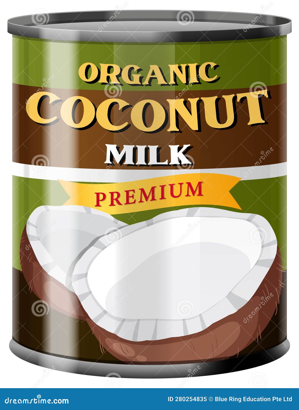 Coconut Milk in Food Can Vector Stock Vector - Illustration of drawing ...