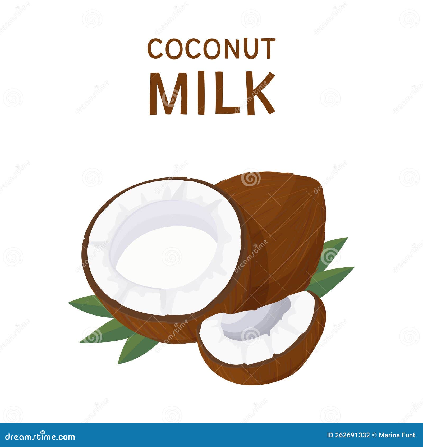 Coconut Milk Label, Sticker or Icon. Coconut Tree Products Stock Vector ...