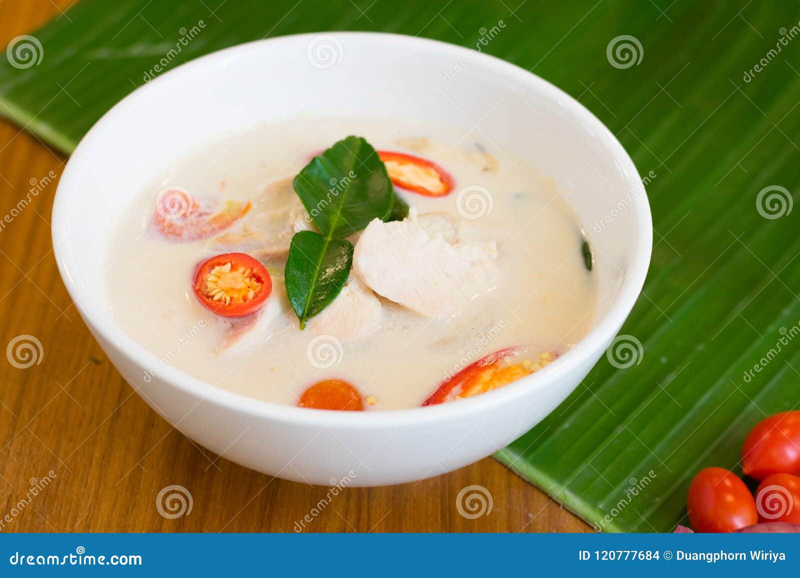 Coconut Milk Soup with Chicken Tom Kha Gai, Thai Food. Stock Photo ... Coconut Milk Soup with Chicken Tom Kha Gai, Thai Food. Stock Photo ...