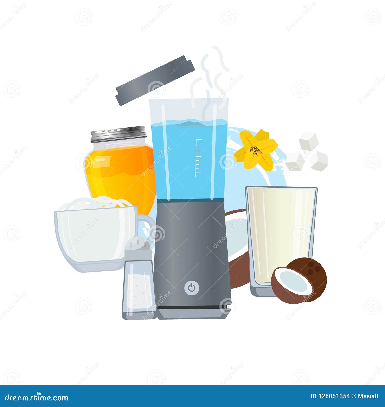 Coconut Milk Vector Illustration Stock Illustration - Illustration of ...