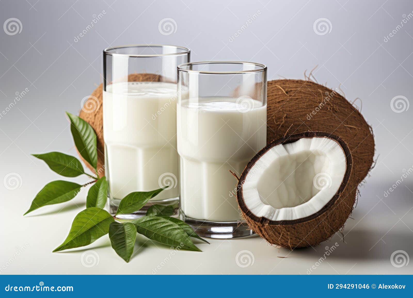 Coconut Milk on White Background for Removing Back AI Generated AI ...