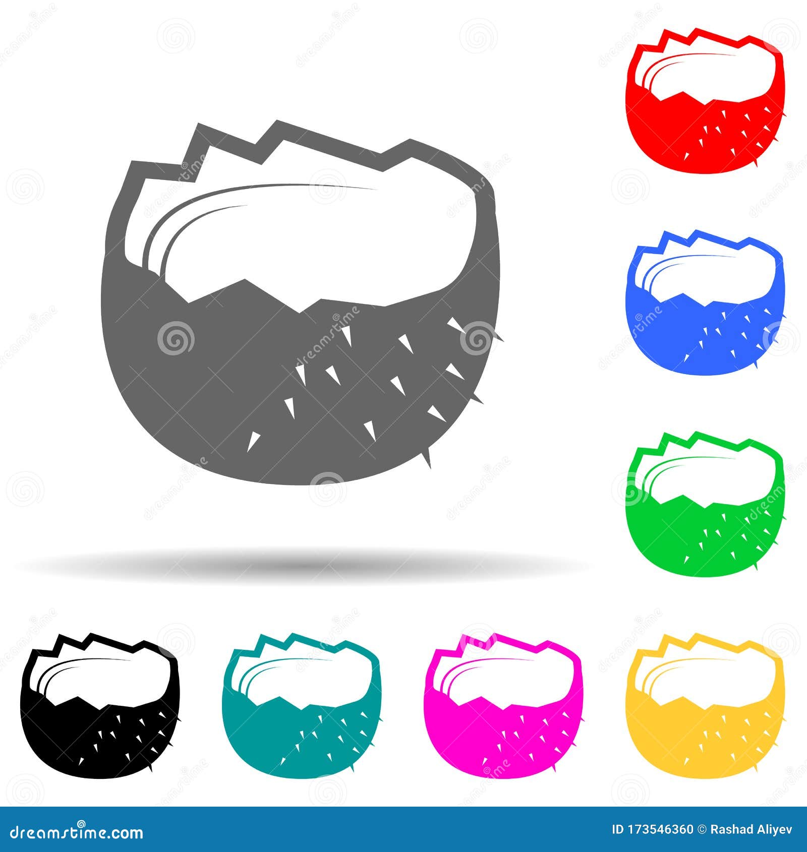 Coconut Multi Color Style Icon. Simple Glyph, Flat Vector of Nuts Icons ...