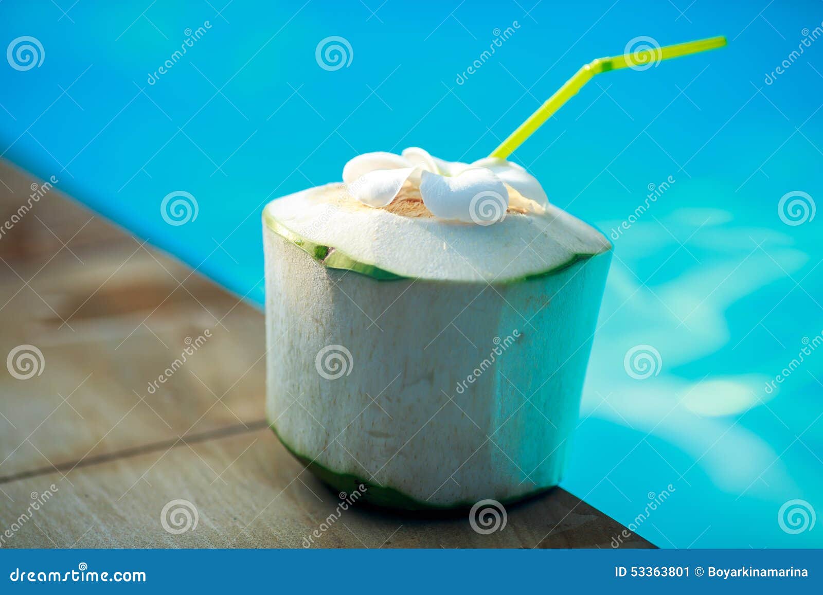 Coconut Near the Swimming Pool Stock Image - Image of drink, cocktail ...
