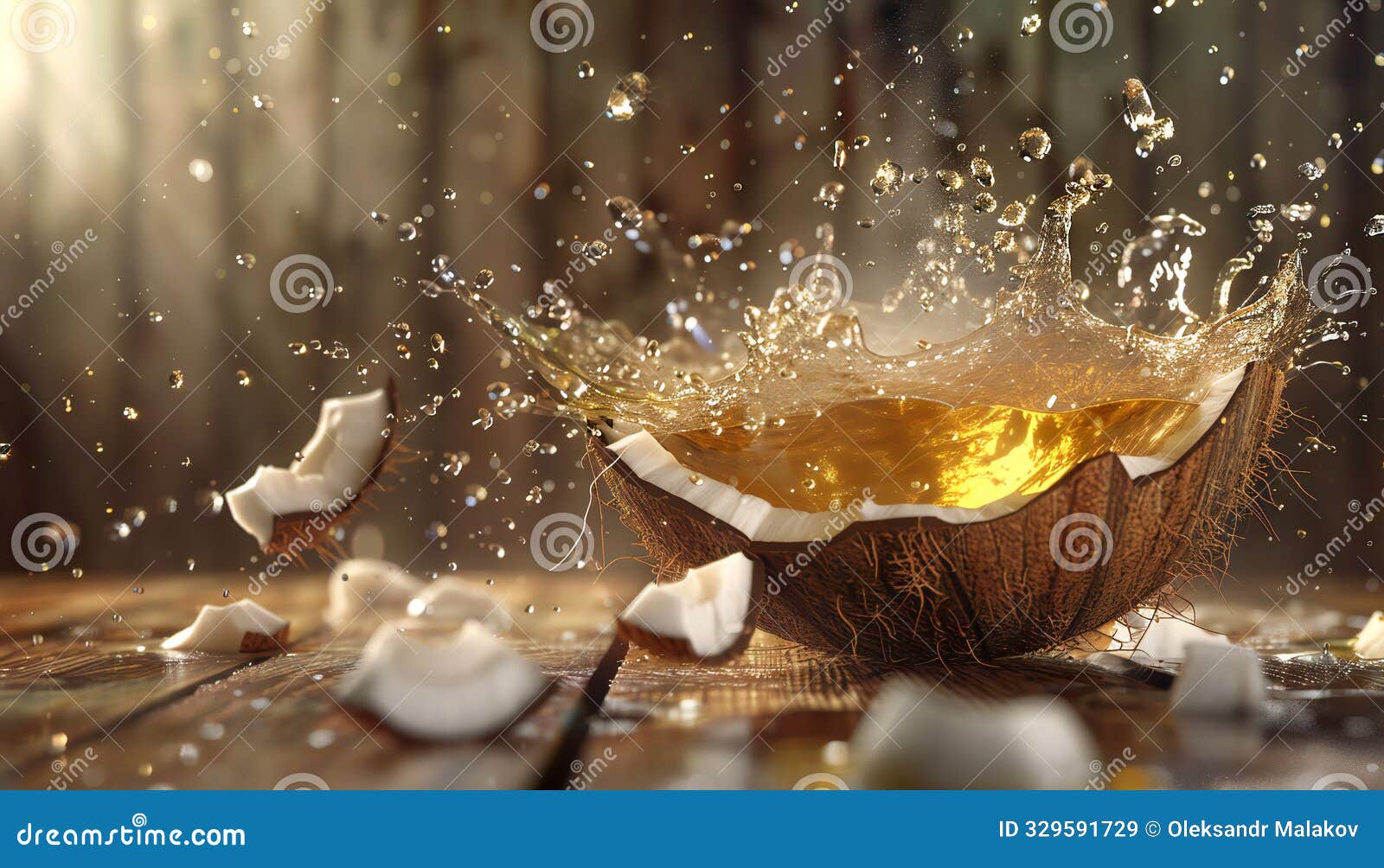 Coconut Oil and a Falling Coconut are Pictured Stock Illustration ...