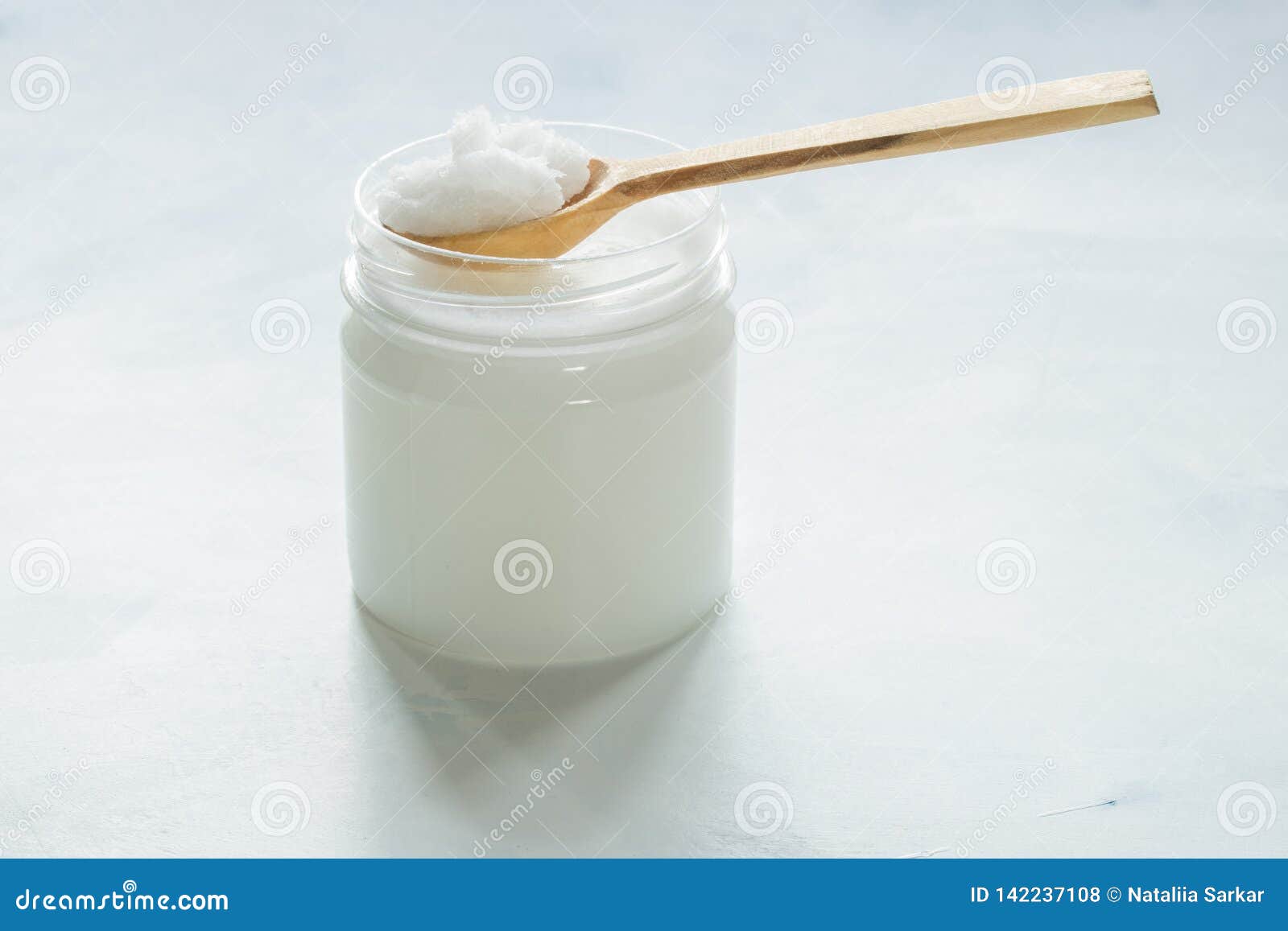 Coconut Oil in a Jar on the Table Stock Photo - Image of organic, food ...