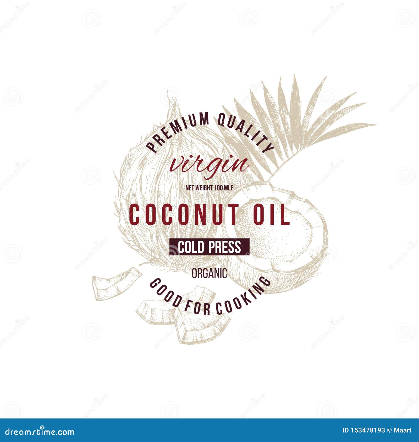 Coconut Oil Label with Type Design Over Hand Drawn Coconut Stock Vector ... Coconut Oil Label with Type Design Over Hand Drawn Coconut Stock Vector ...