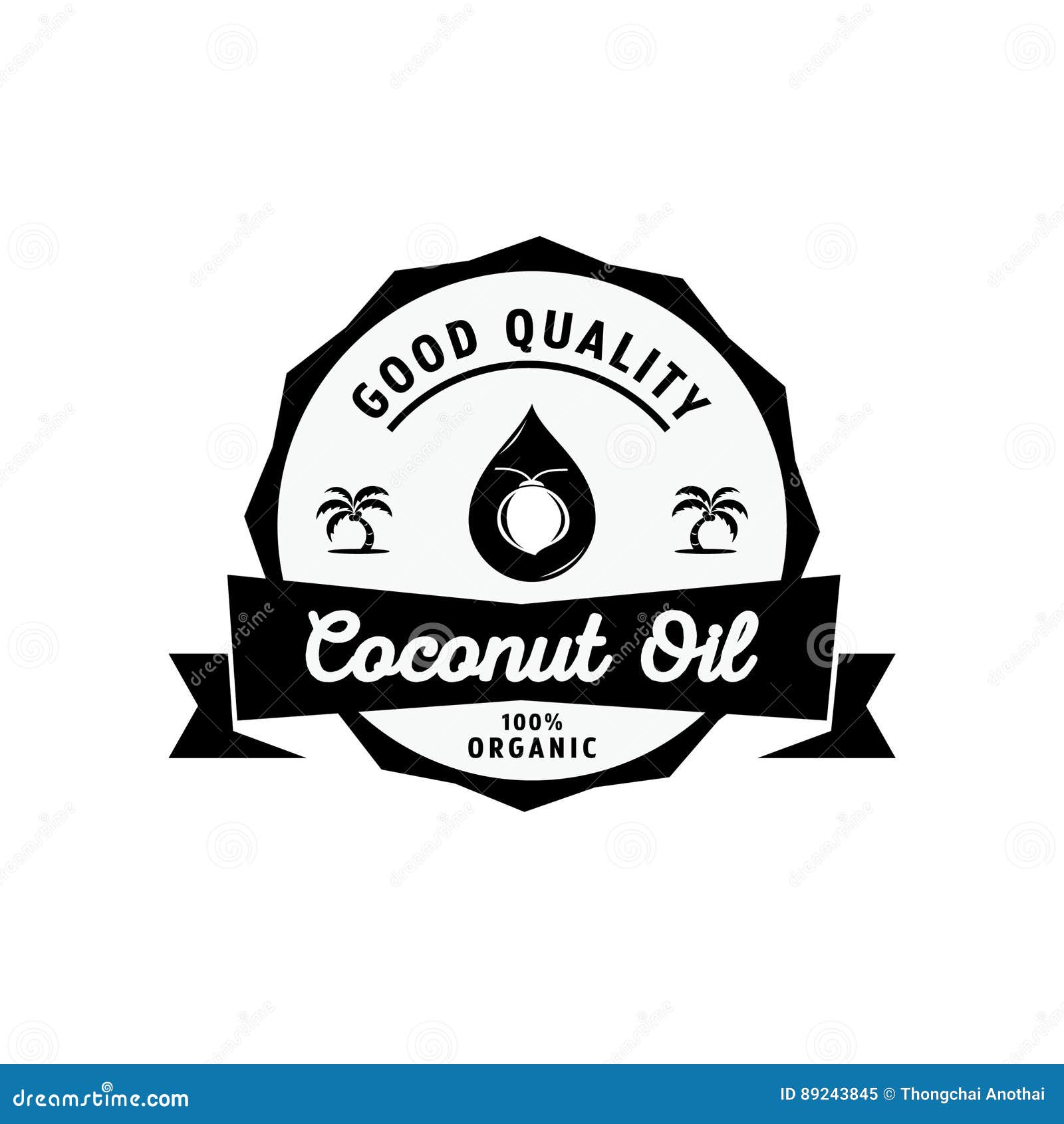 Coconut Oil Logo with Oil Drop Stock Vector - Illustration of virgin ...