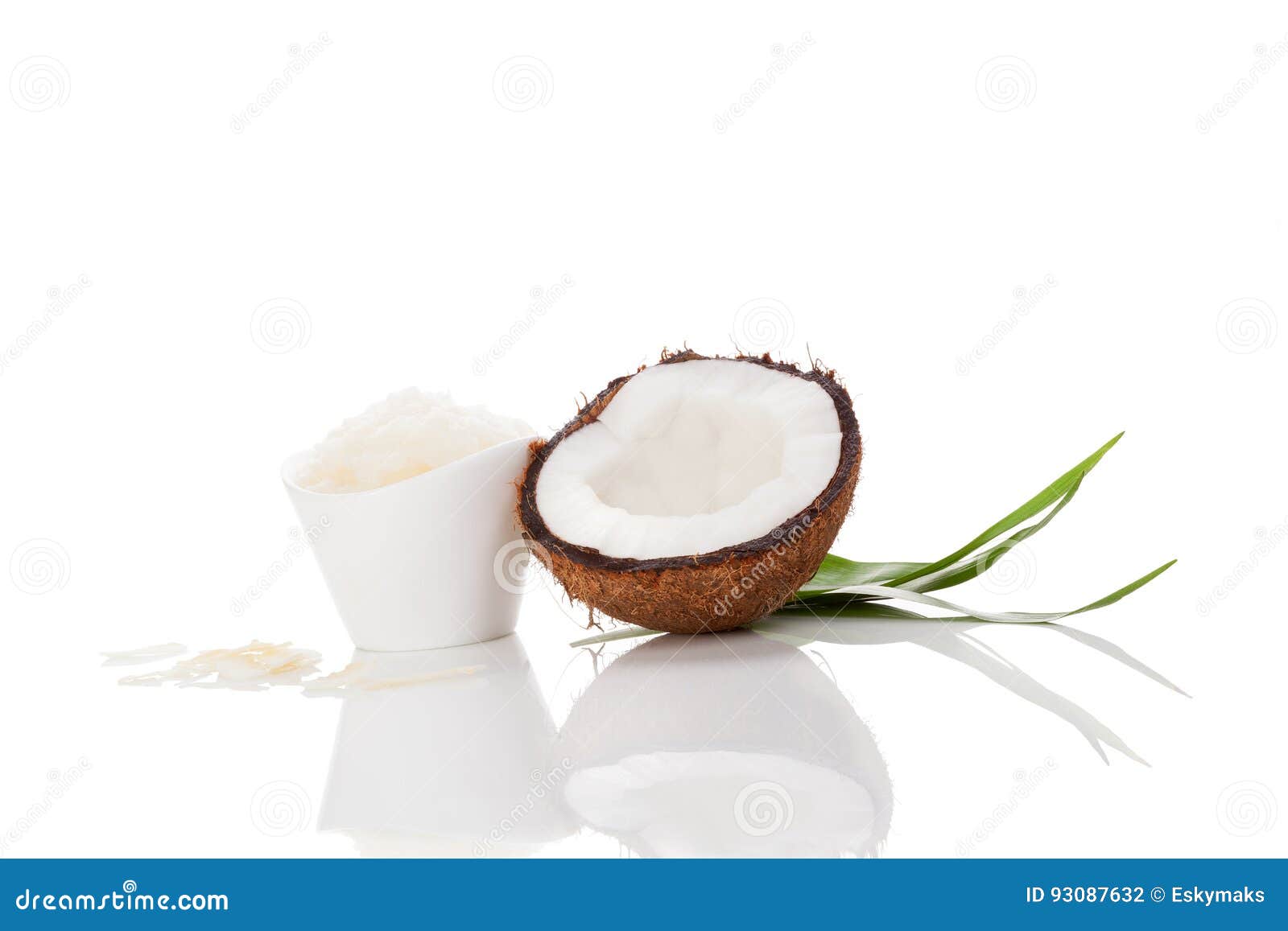 Coconut Oil on White Background. Stock Photo - Image of nutrition ...
