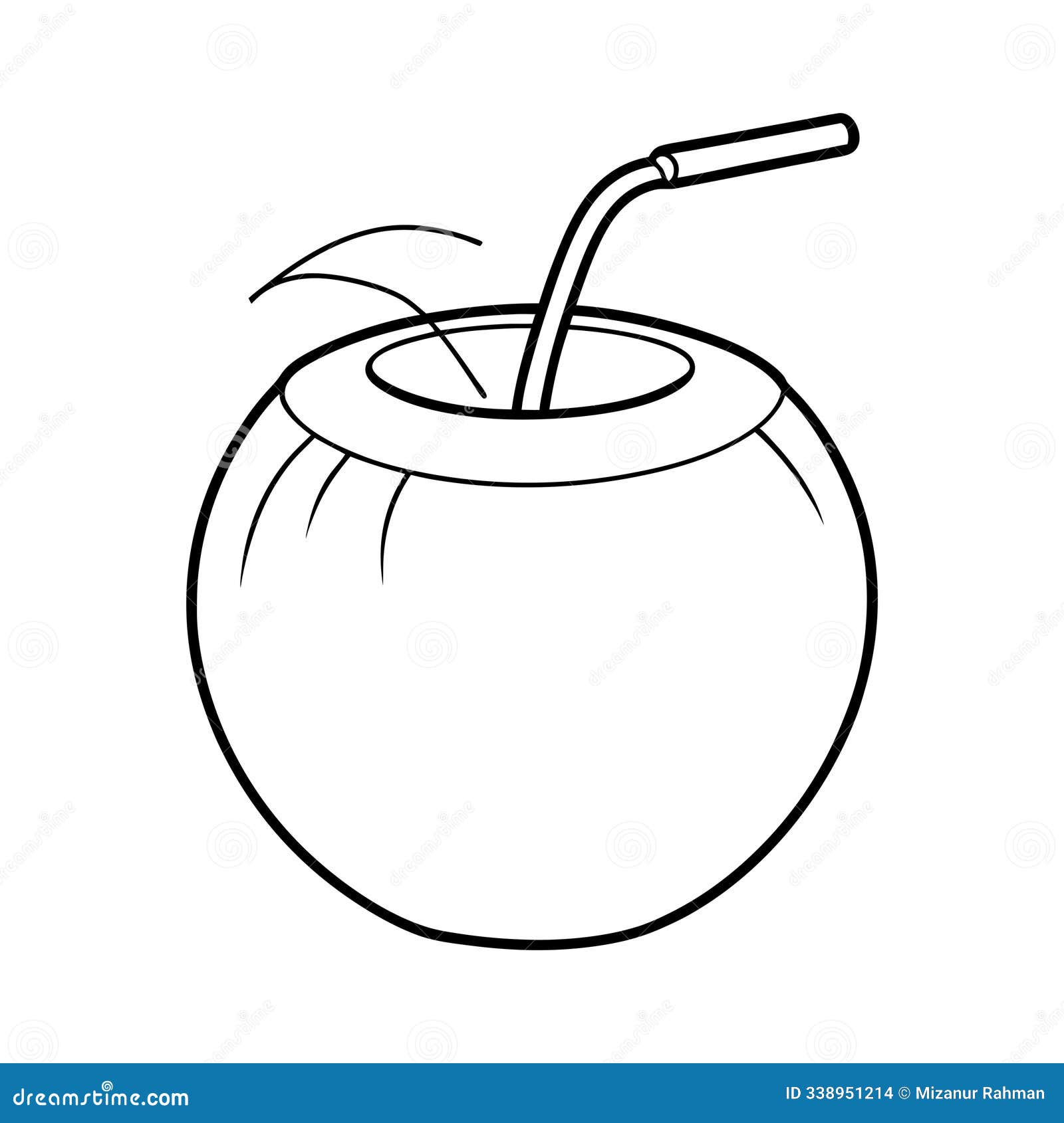Coconut Outline Vector Graphics for Commercial Use Stock Vector ... Coconut Outline Vector Graphics for Commercial Use Stock Vector ...