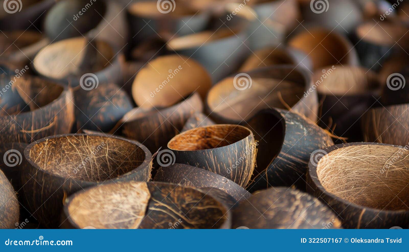 Coconut with Palm Leaves Background, Empty Coconut Shells Stock Image ...