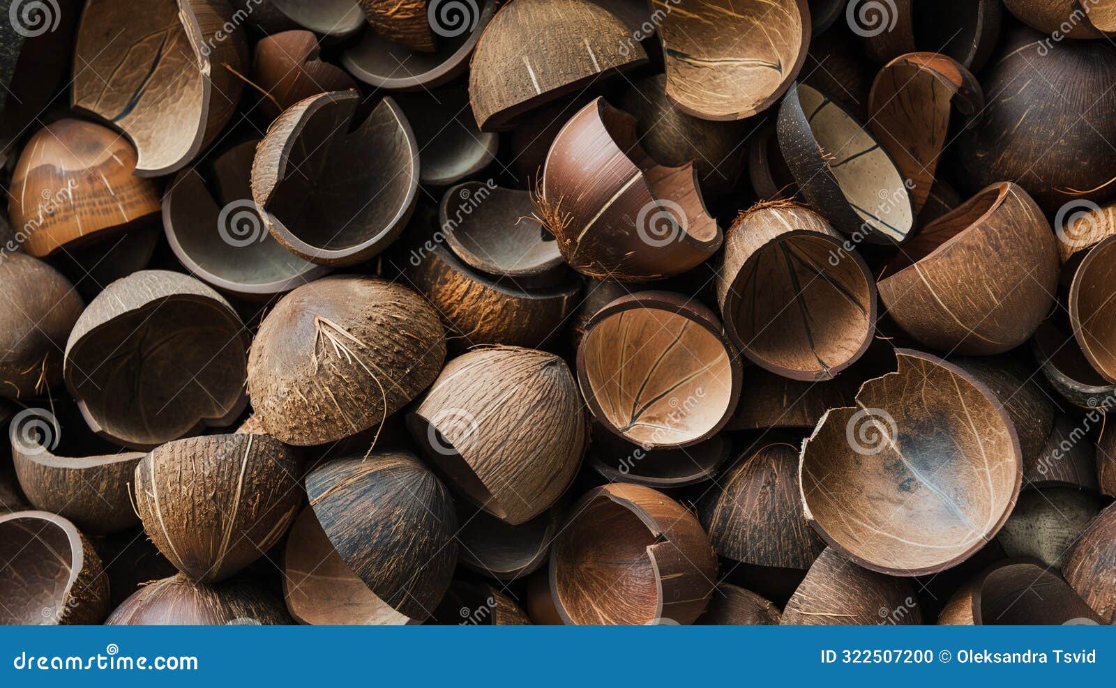 Coconut with Palm Leaves Background, Empty Coconut Shells Stock Photo ...