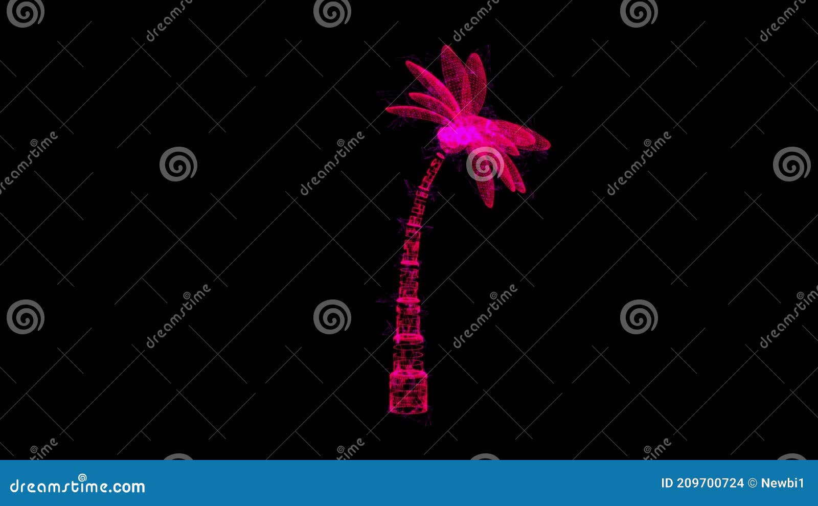 Coconut Palm Tree with Leaves. Wireframe Low Poly Mesh Technology Stock ...