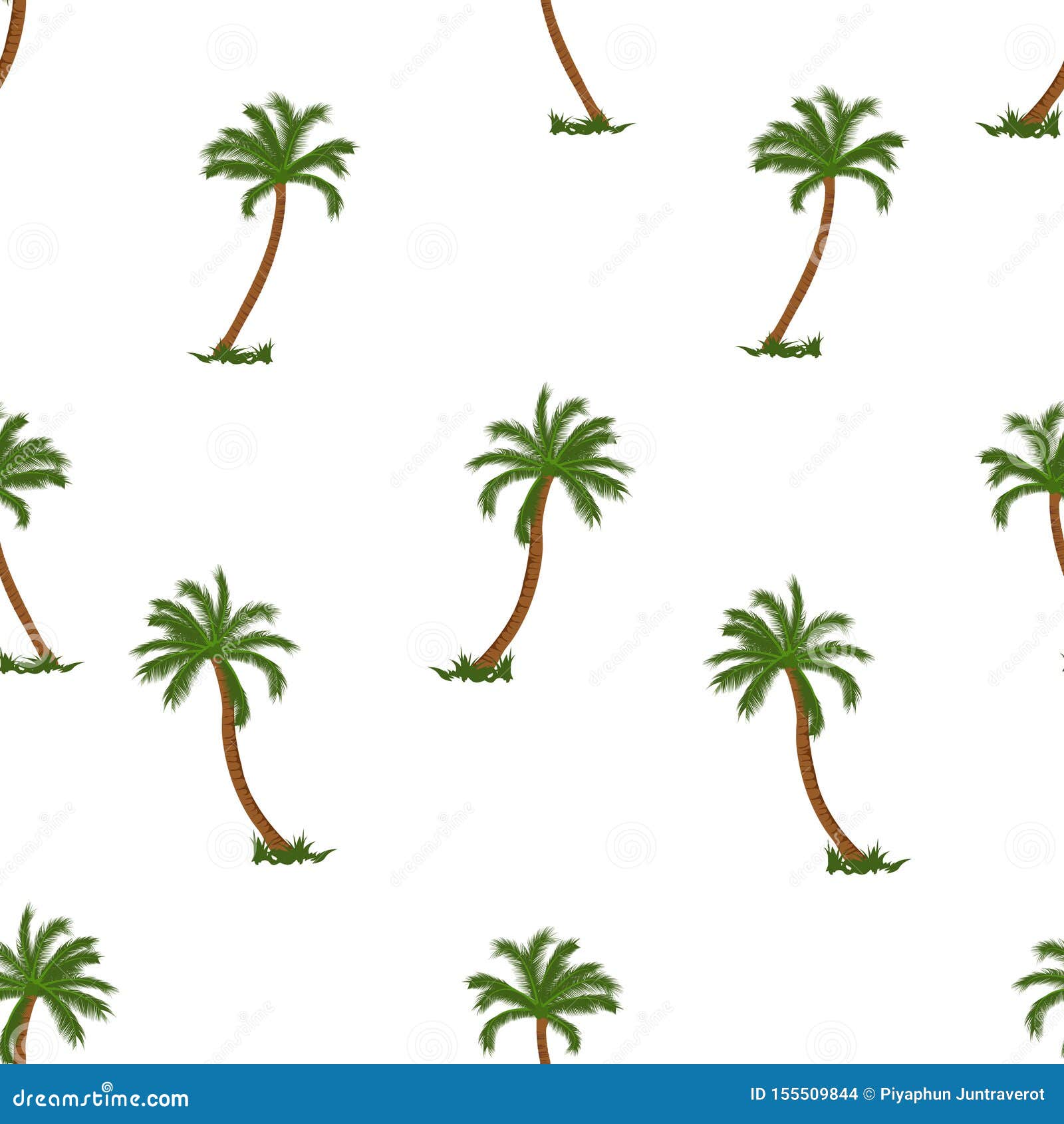 Coconut Palm Tree Seamless Pattern Vector Illustrations Stock ...