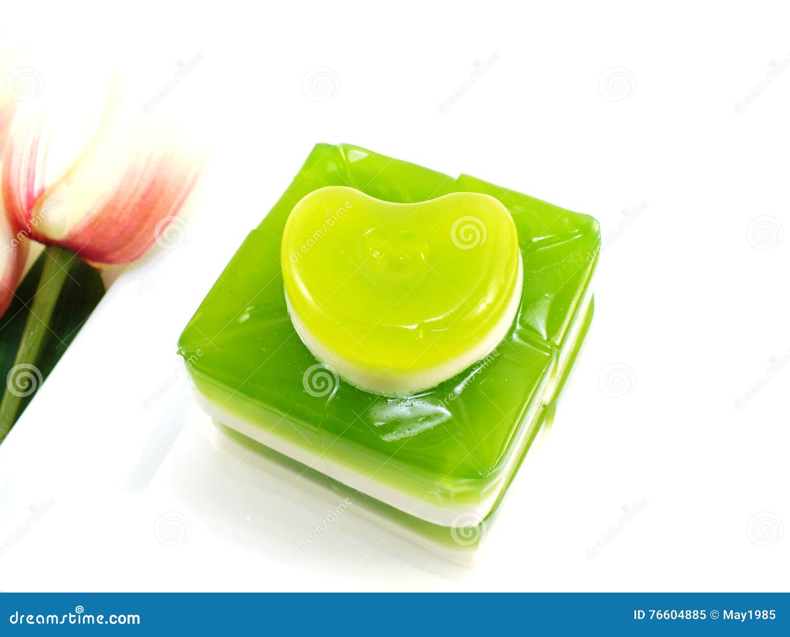 Coconut and Pandan Jelly Thai Sweet Dessert Stock Image - Image of ...