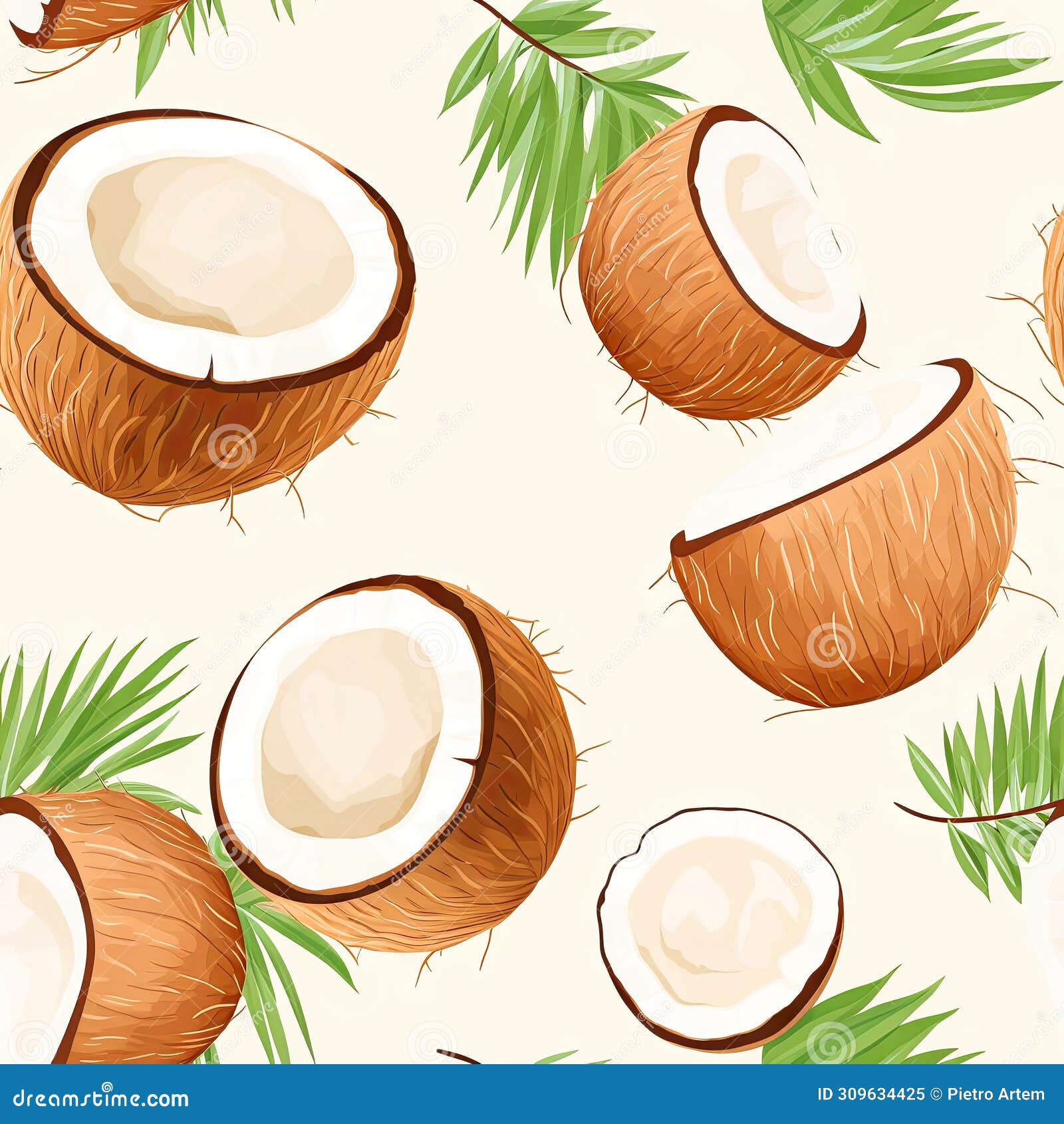 Coconut Pattern Banner Wallpaper Simple Background Stock Image - Image ...