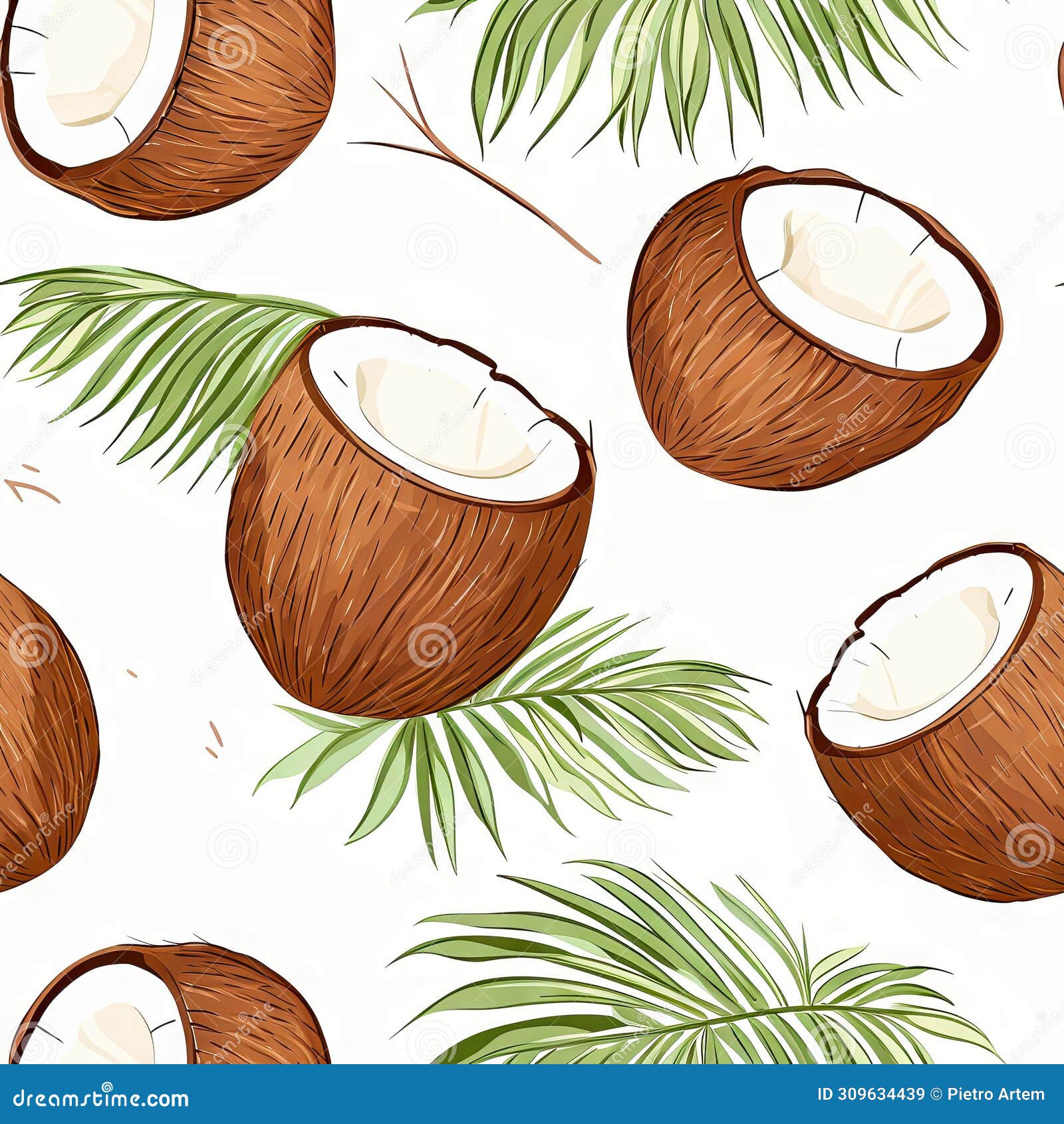 Coconut Pattern Banner Wallpaper Simple Background Stock Image - Image ...