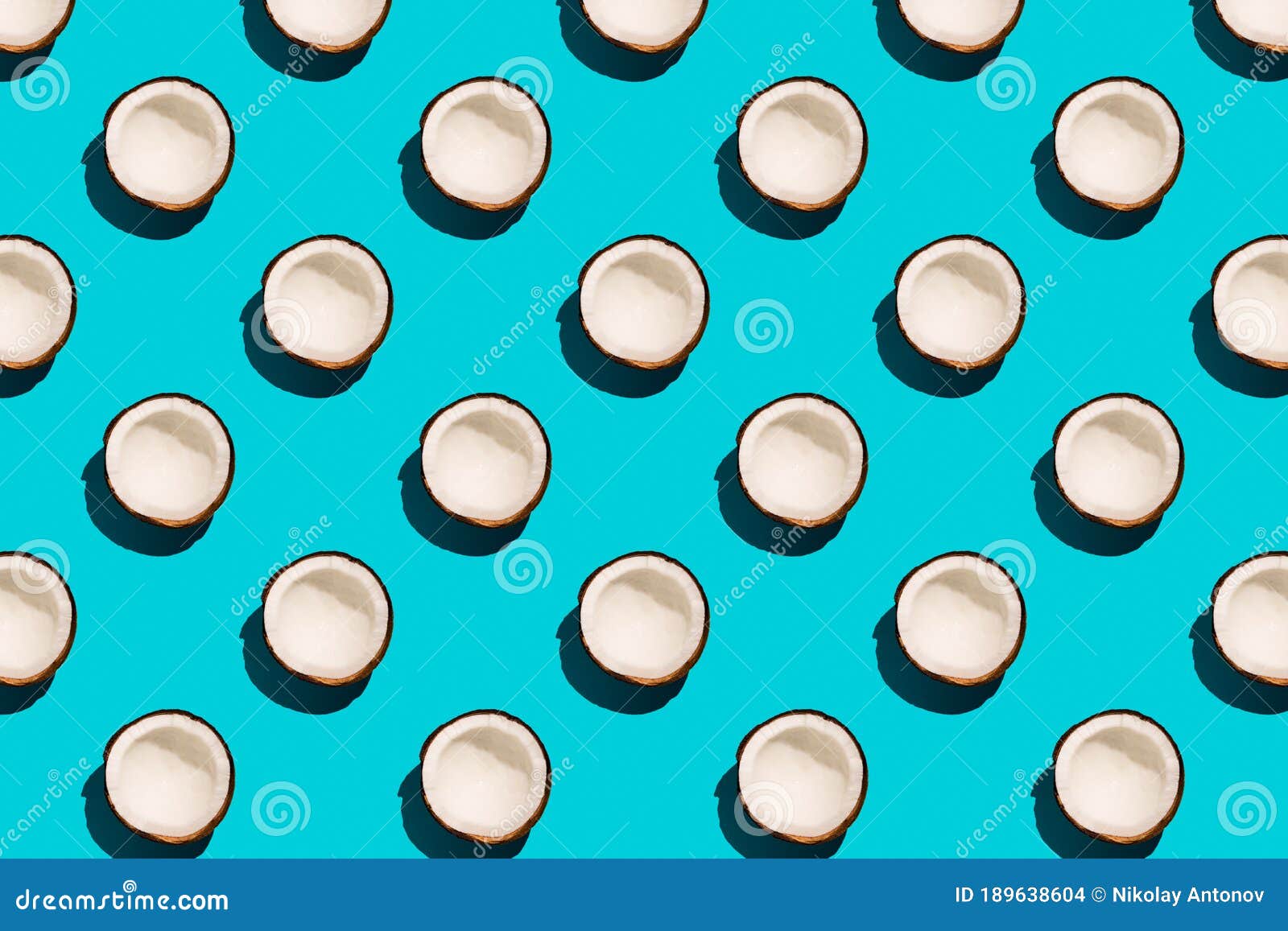 Coconut Pattern On A Blue Background. Modern Style Pattern Royalty-Free ...