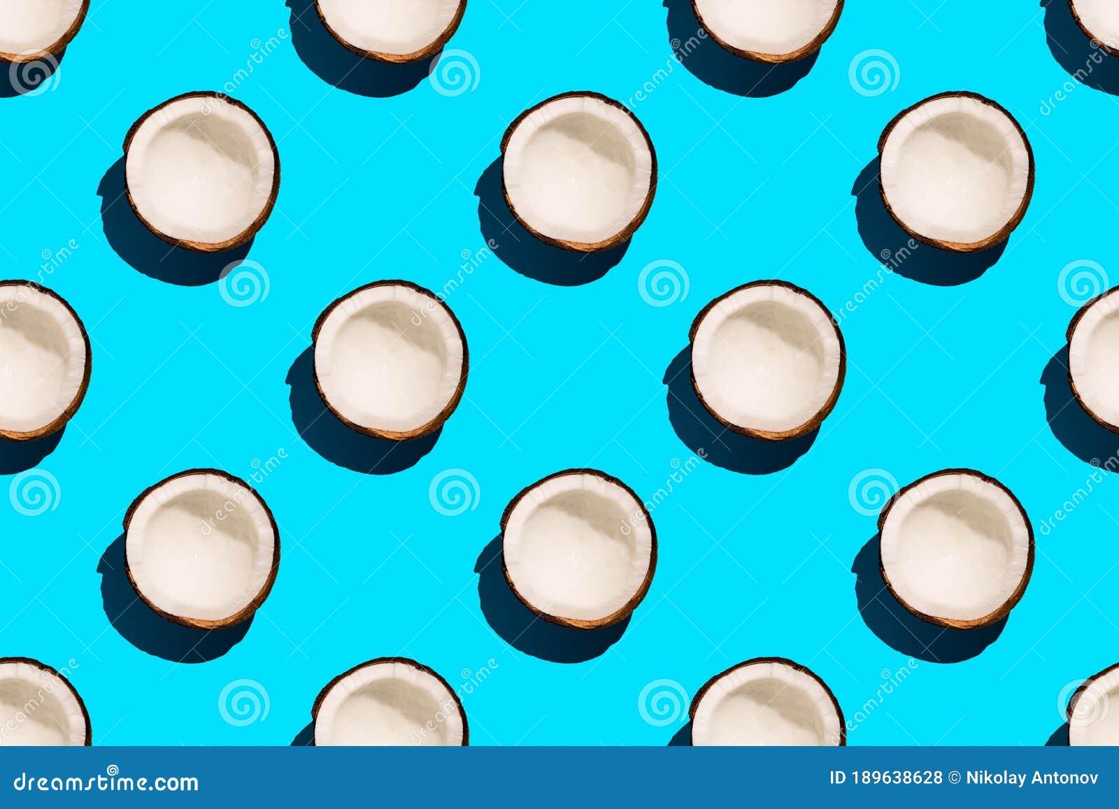 Coconut Pattern On A Blue Background. Modern Style Pattern Royalty-Free ...