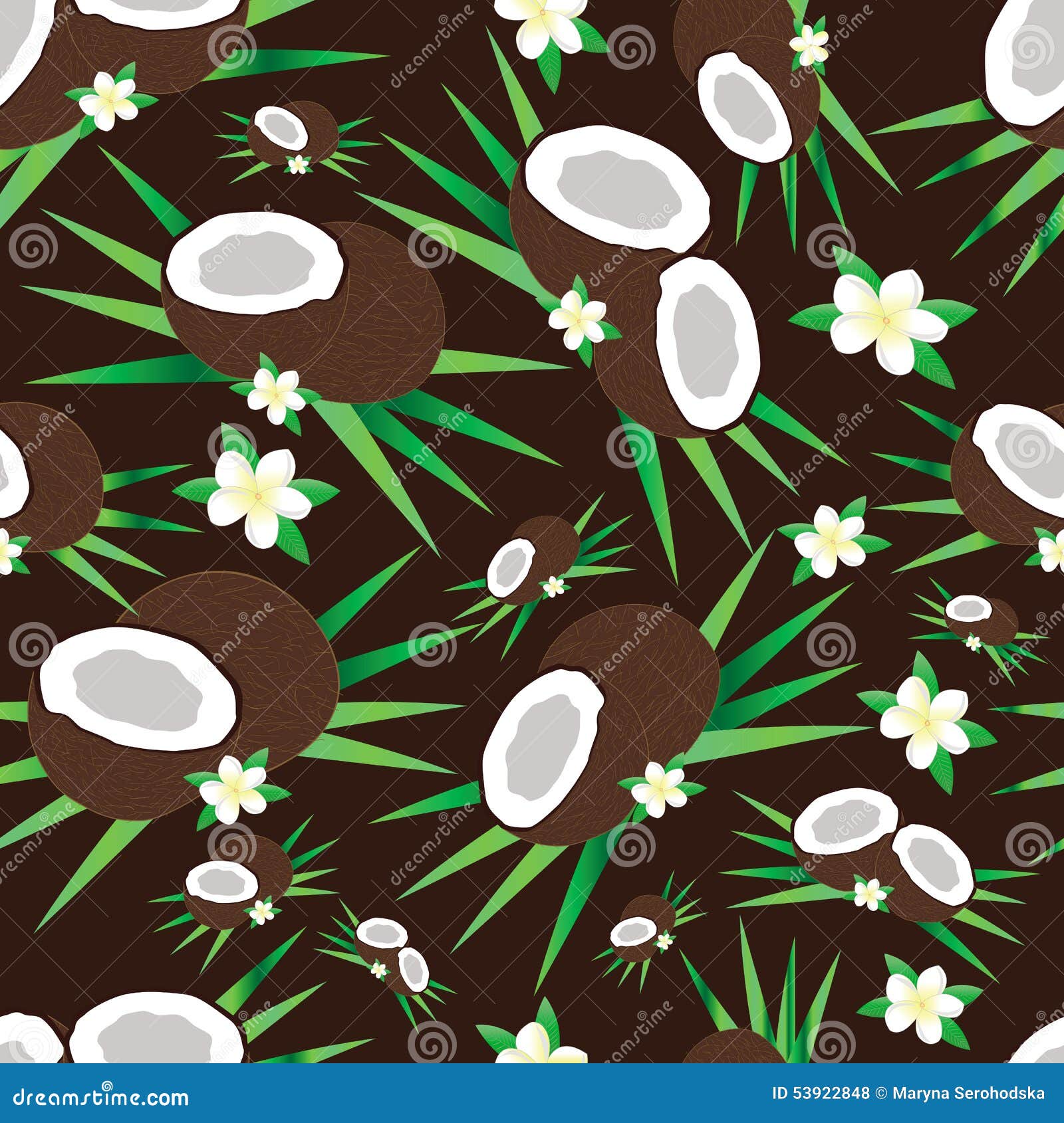 Coconut pattern1 stock vector. Illustration of hawaii - 53922848