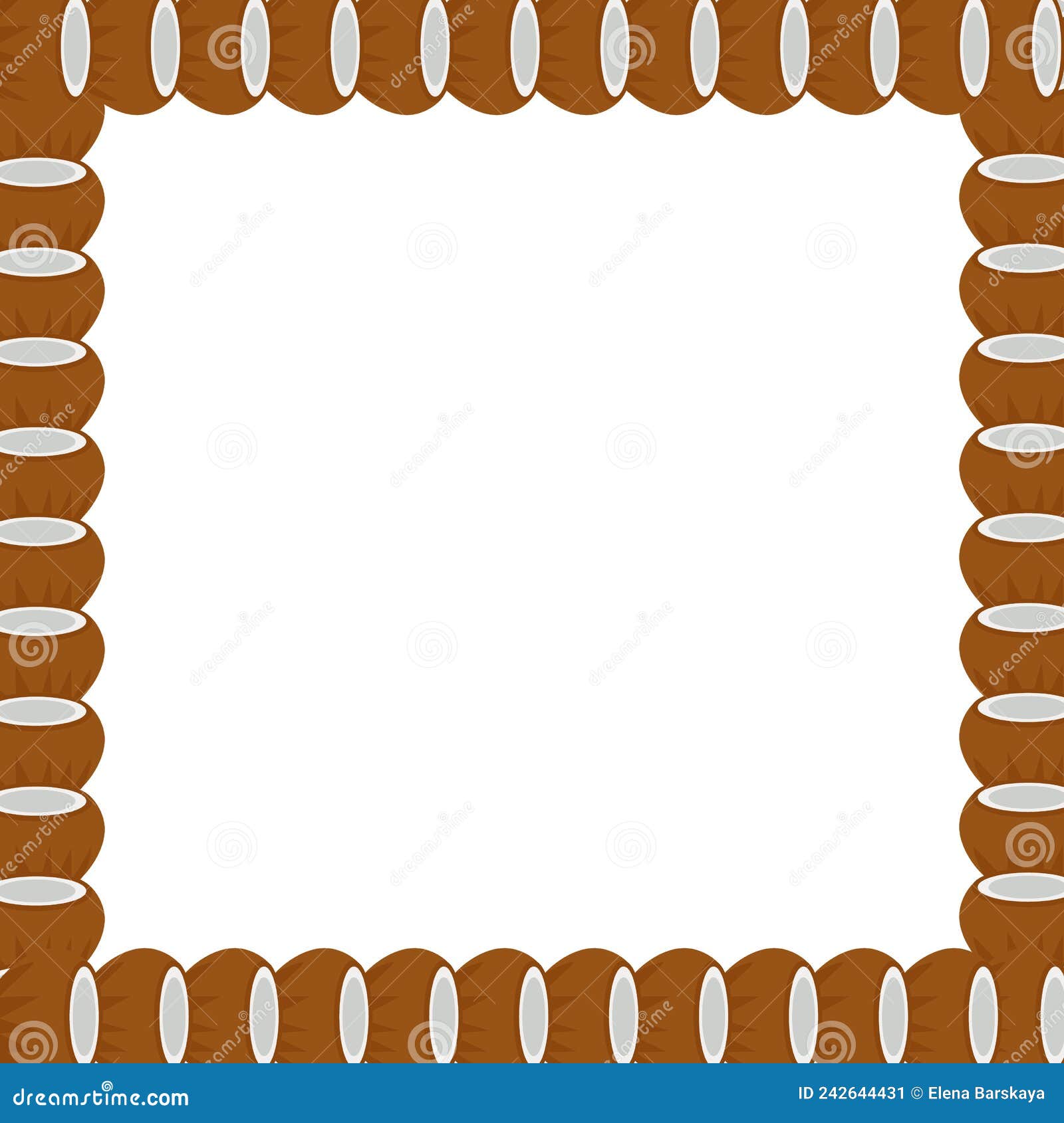 Coconut Photo Frame for Culinary Website Design Stock Vector ...