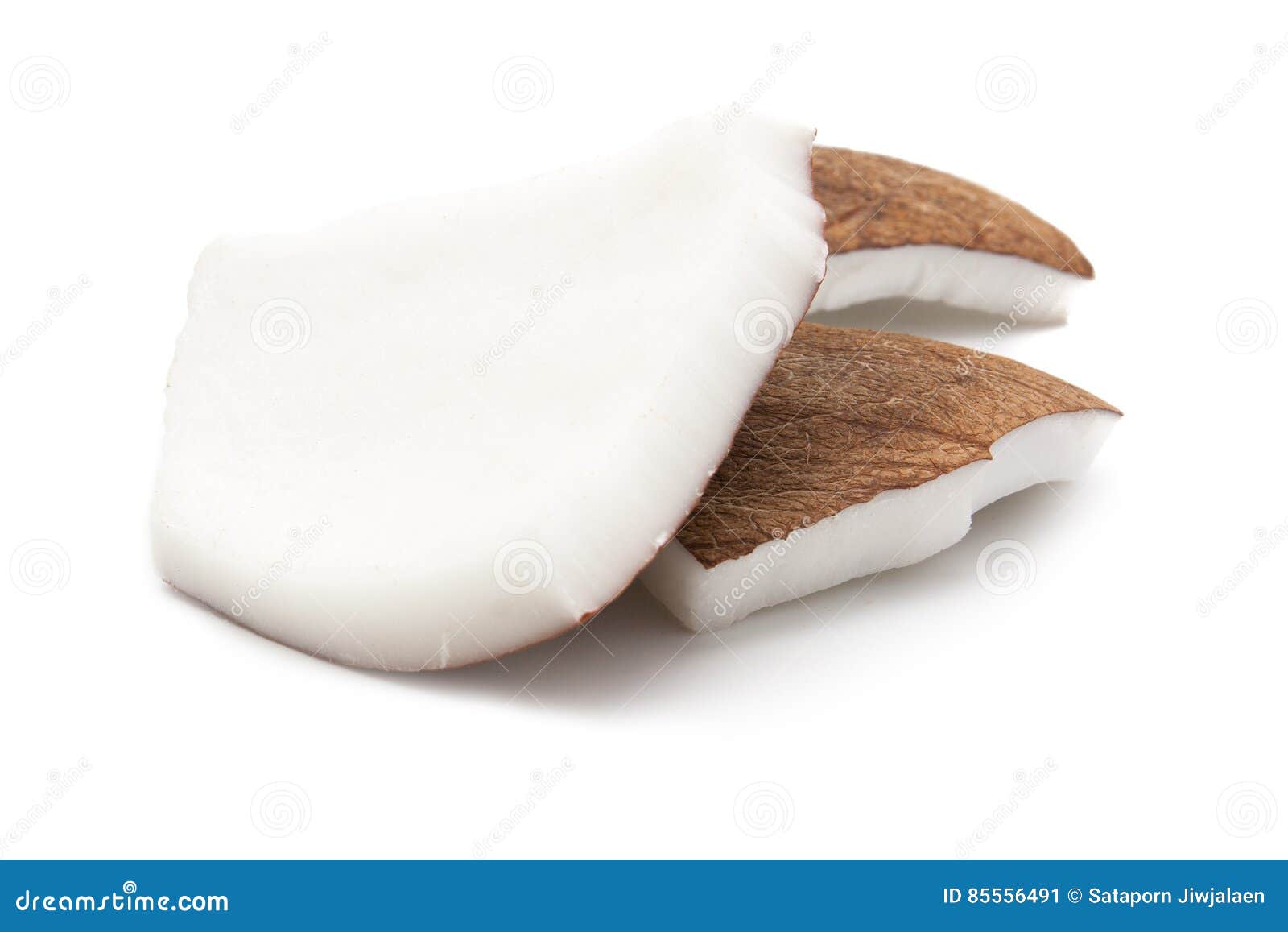 Coconut pieces isolated stock image. Image of brown, coco - 85556491