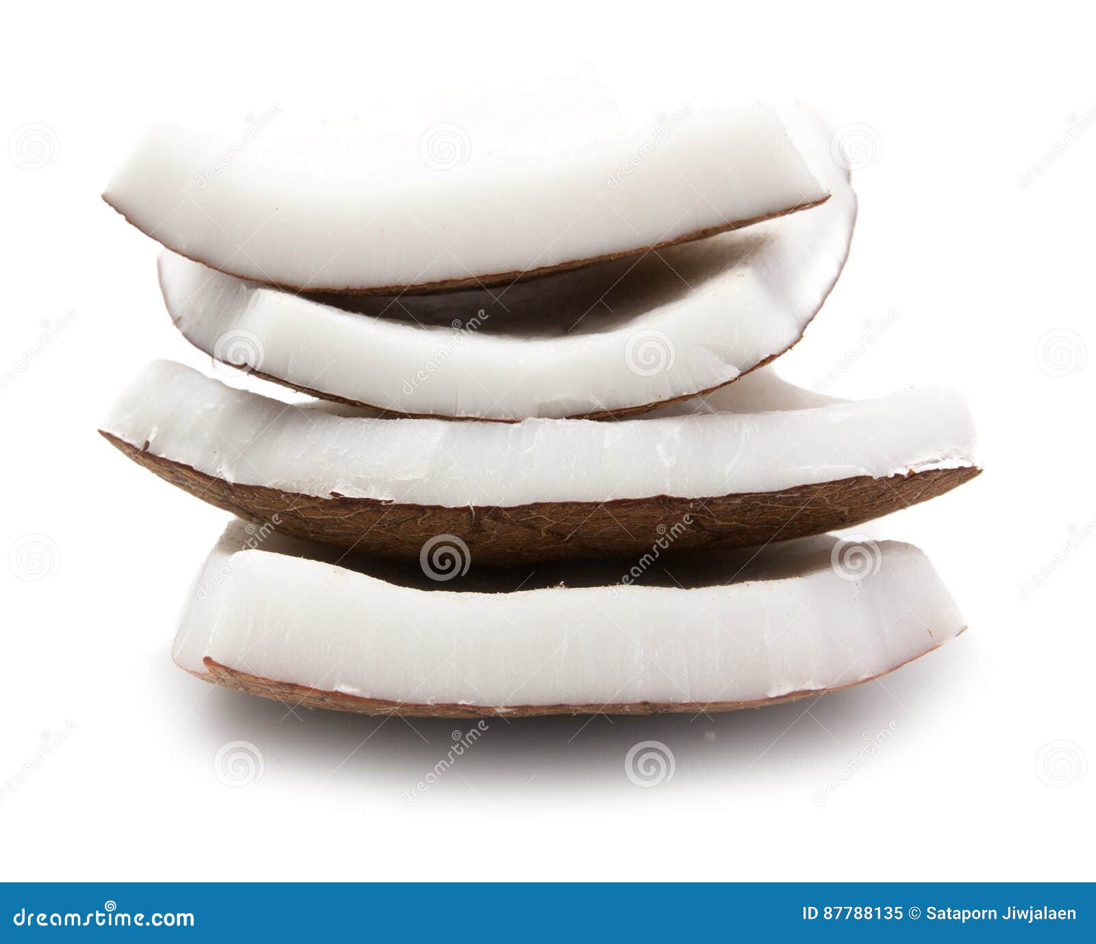 Coconut pieces isolated stock image. Image of piece, pieces - 87788135