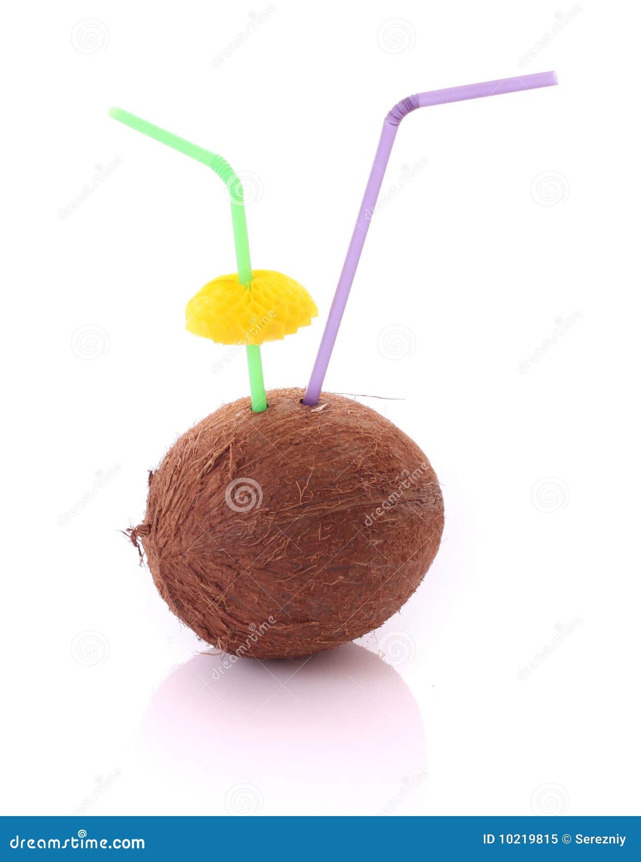 Coconut with pipes stock image. Image of fruit, nutrition - 10219815