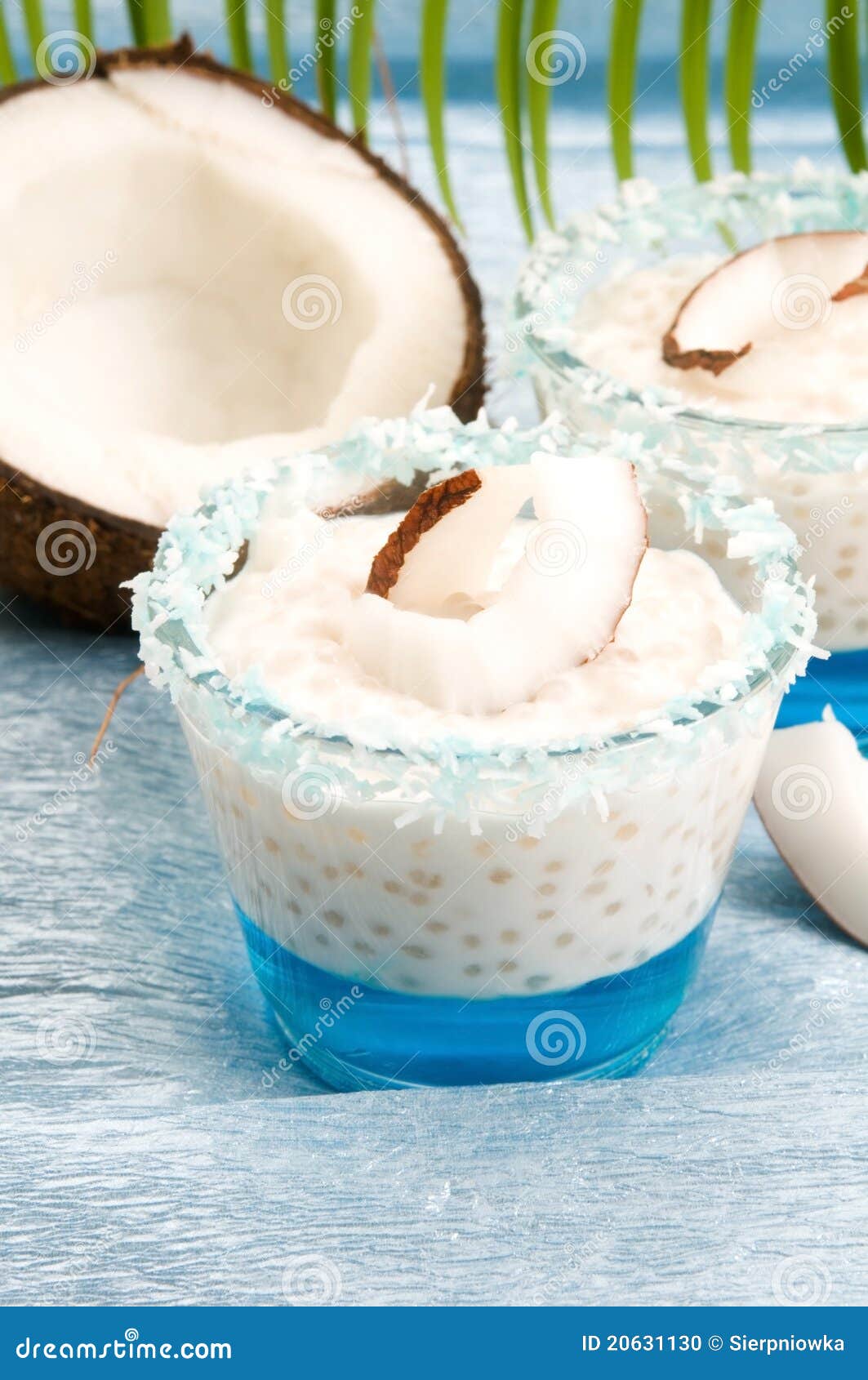 Coconut Pudding with Tapioca Stock Photo - Image of tapioca, coconut ...