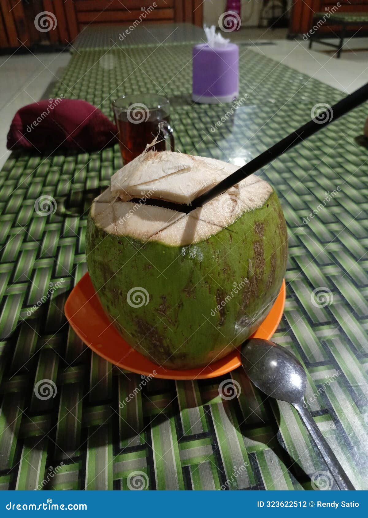 A coconut ready to drink stock photo. Image of drink - 323622512