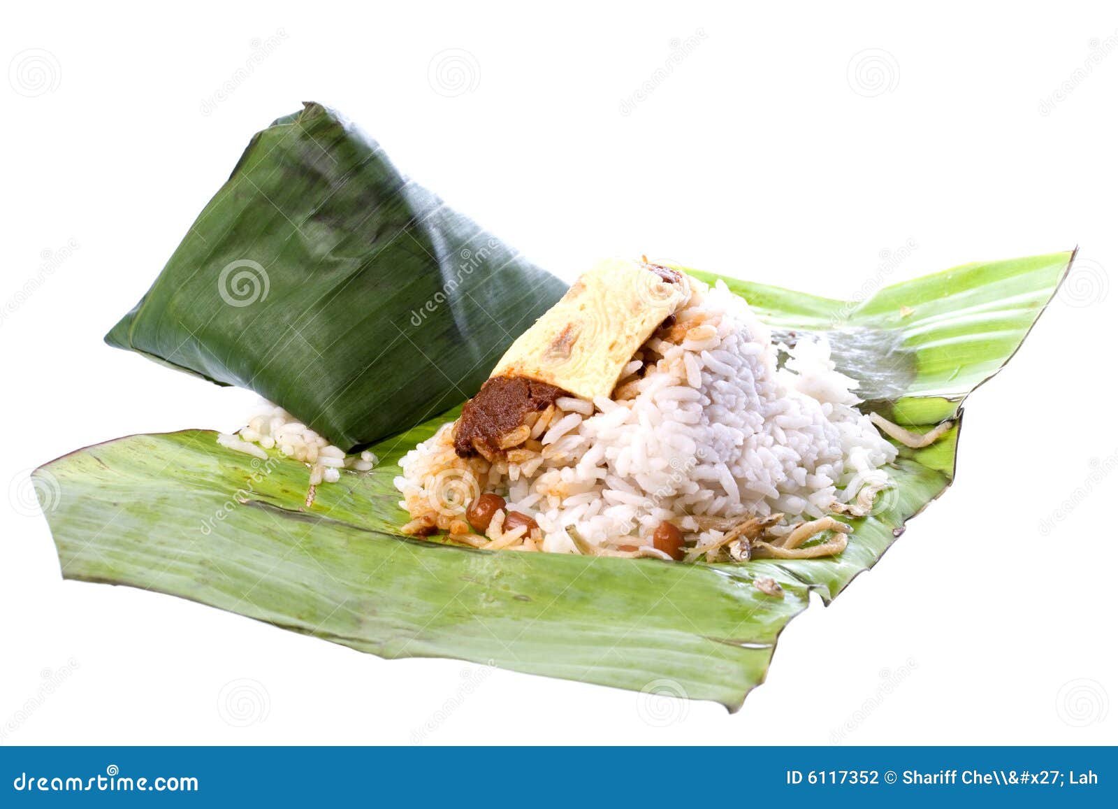 Coconut Rice in Banana Leaf Stock Photo - Image of traditional, lemak ...