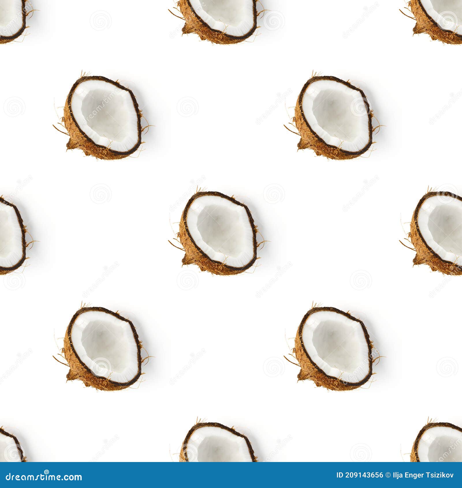 Coconut Seamless Pattern. Tropical Abstract Background with Isolated ...