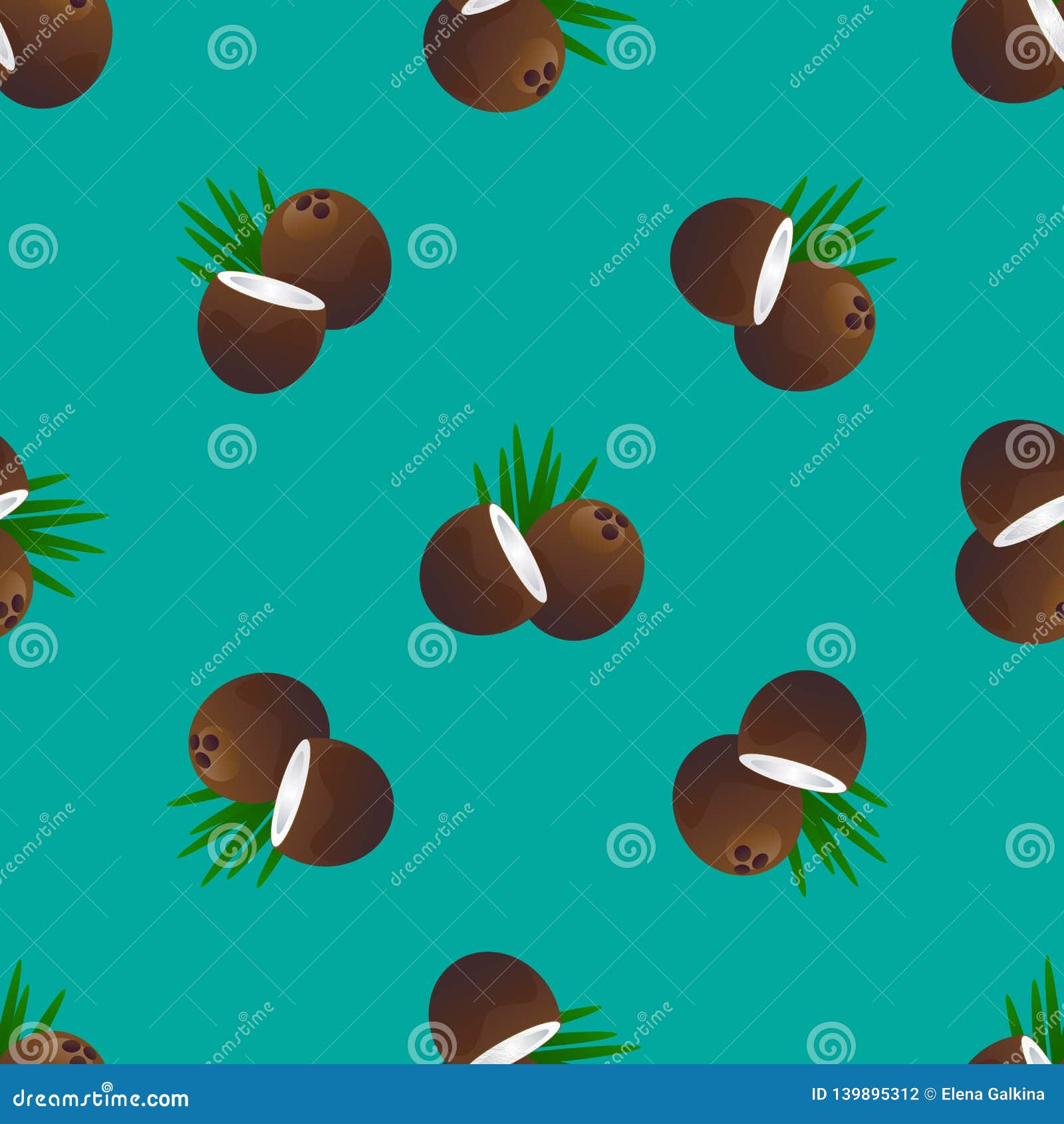 Coconut seamless pattern stock vector. Illustration of nutrition ...