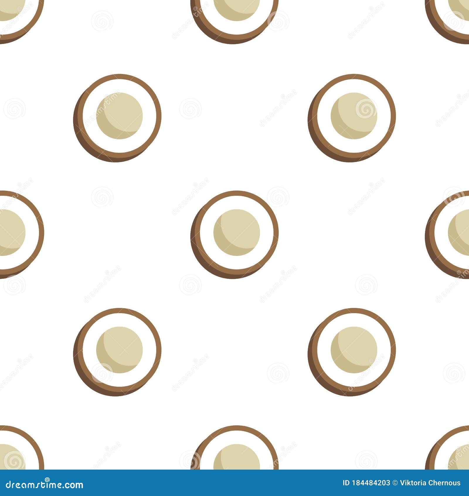 Coconut Seamless Vector Pattern Illustration Stock Illustration ...