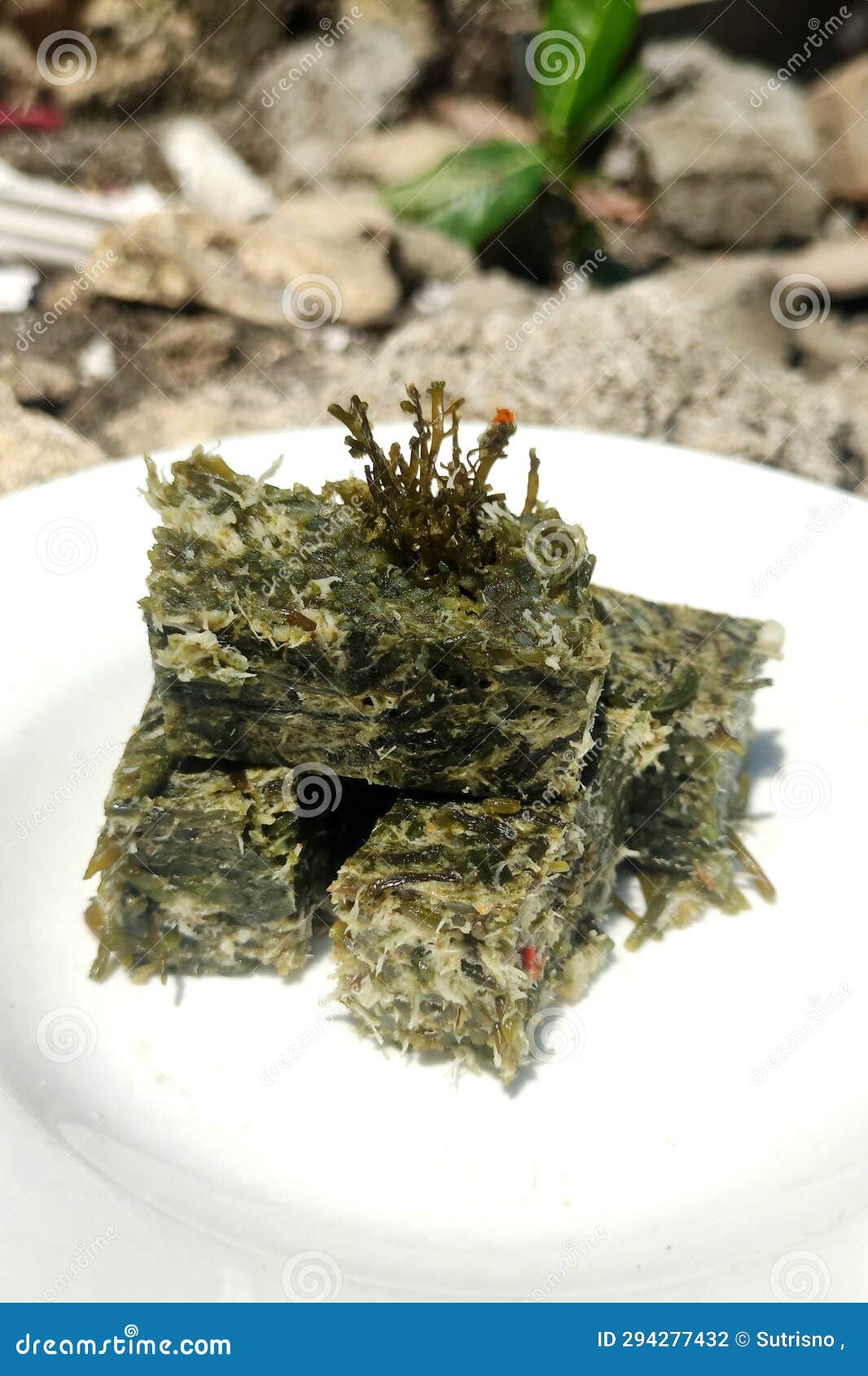Coconut Seaweed Salad. Typical Seaweed Menu Stock Photo - Image of herb ...