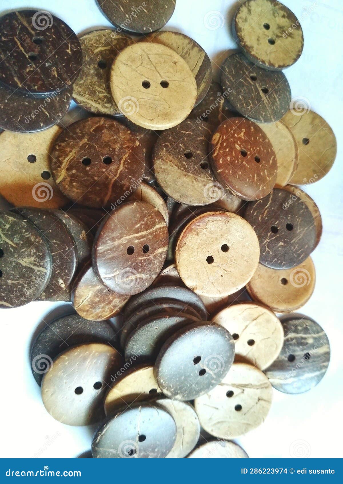 Coconut Shell Buttons. Buttons, Retro Buttons Stock Photo - Image of ...