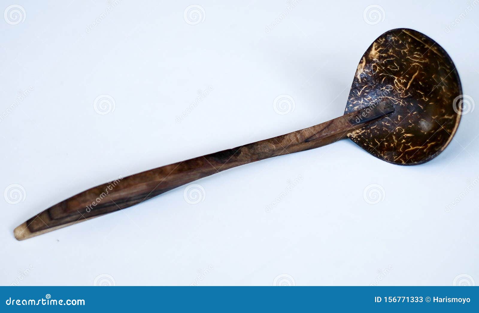Coconut shell ladle stock image. Image of fork, isolated - 156771333